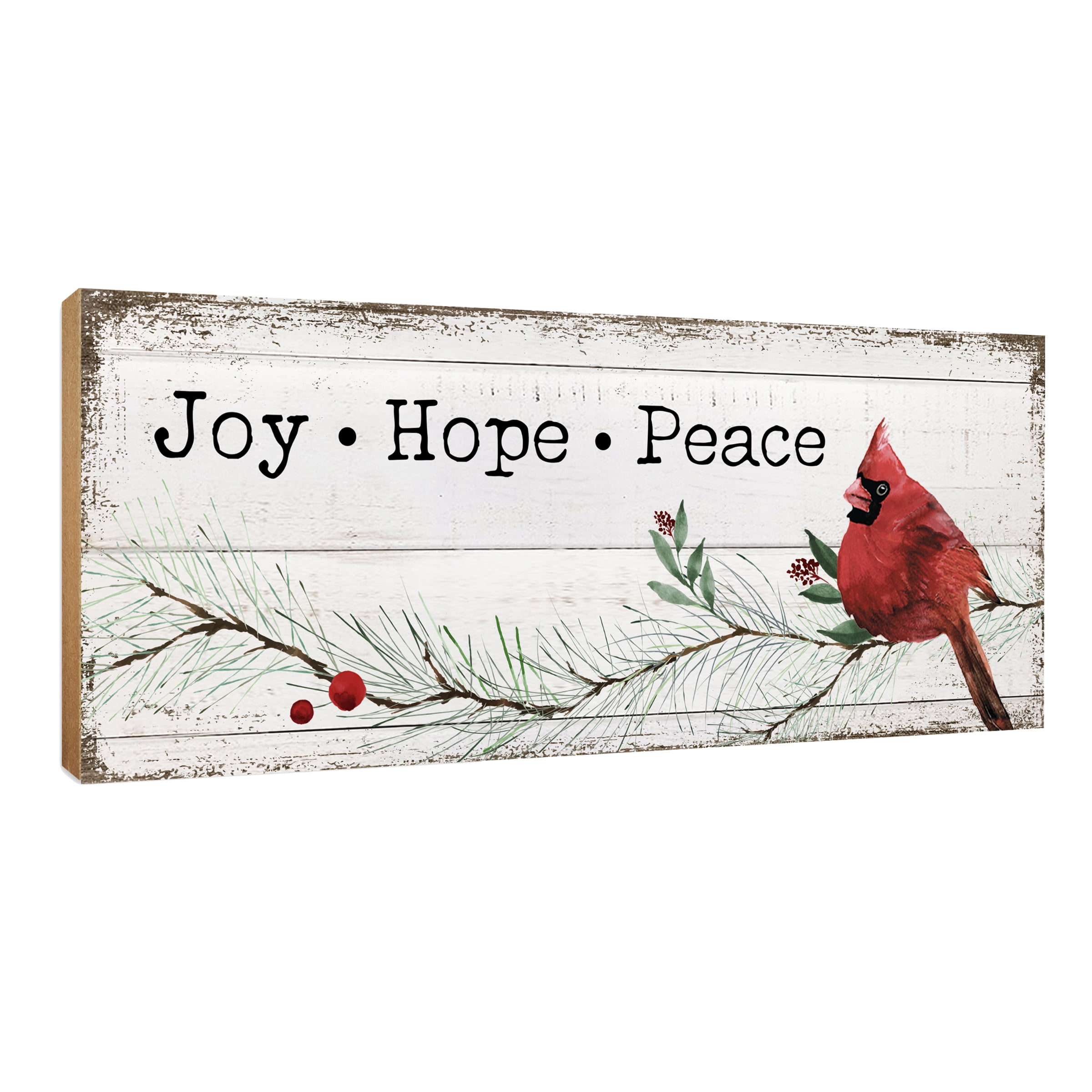 LifeSong Milestones Cardinal Joy Hope Peace Tabletop Sign for Christmas ...