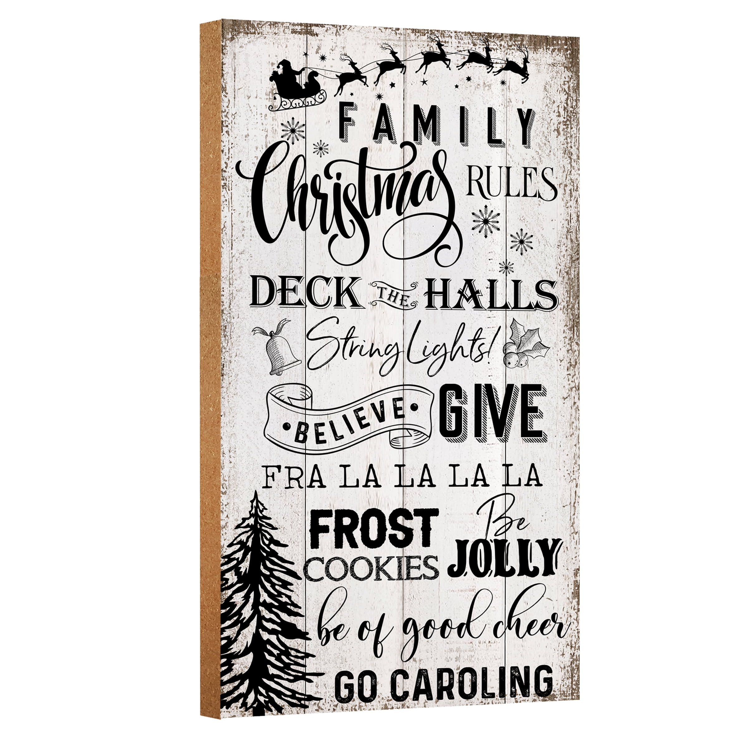 LifeSong Milestones Christmas Rules Wood Rustic Christmas Decorations ...