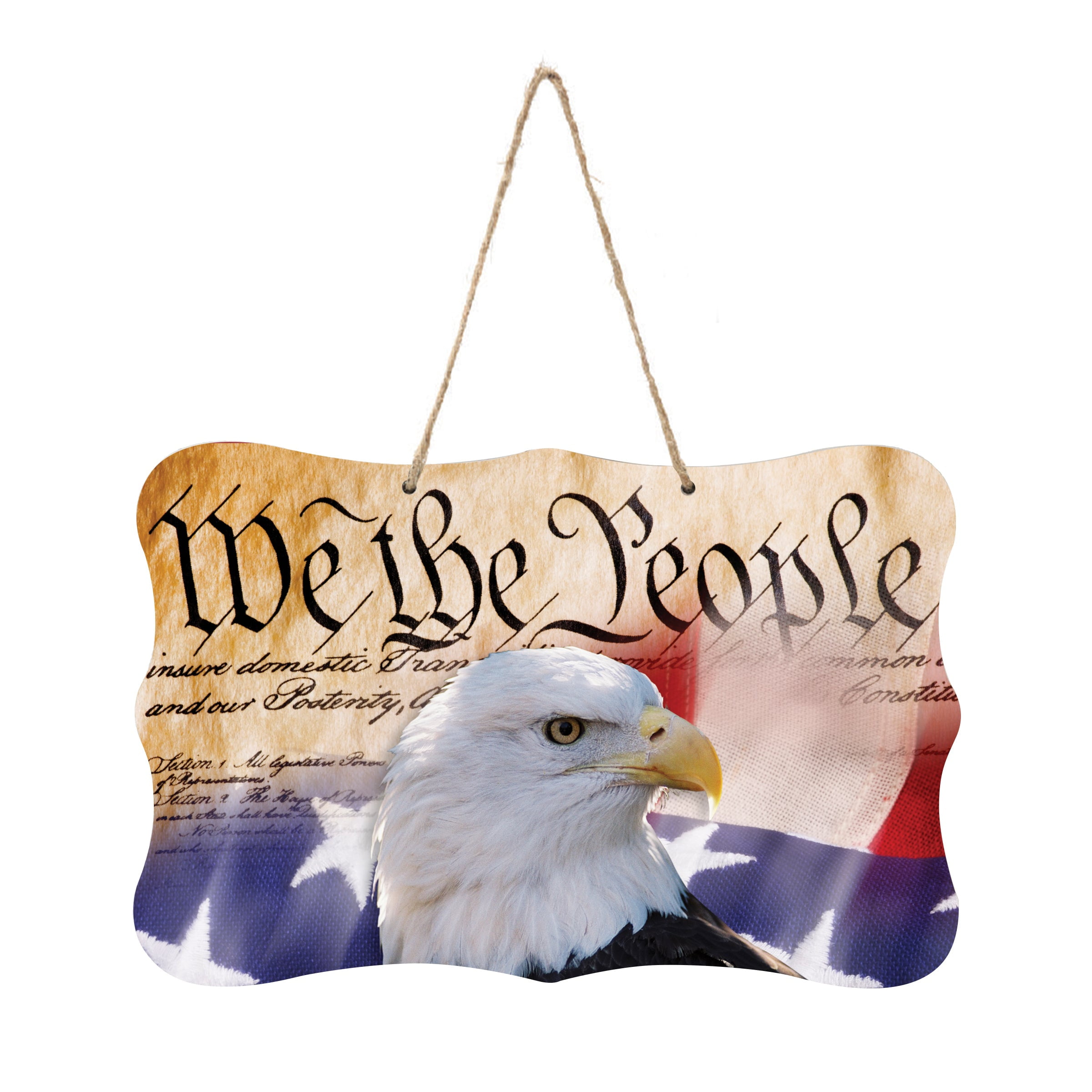 LifeSong Milestones Inspirational American Flag Hanging Sign for ...