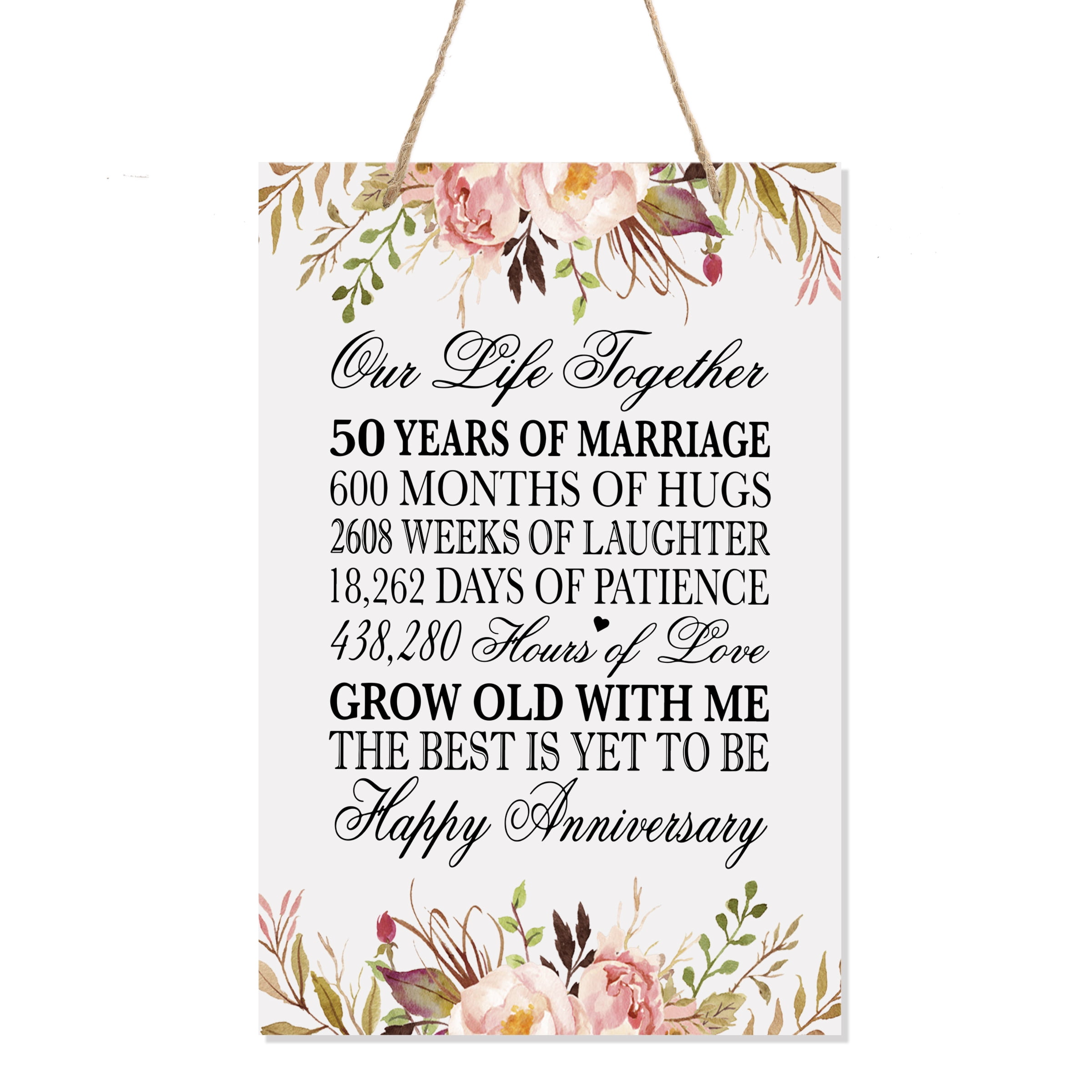 LifeSong Milestones Inspirational Blush Floral Border Wall Hanging ...