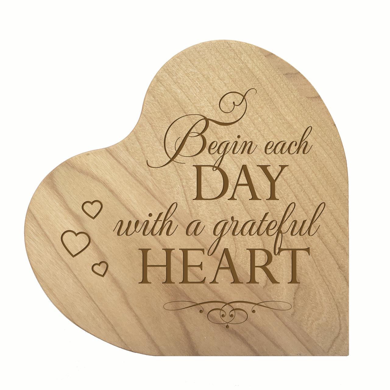 LifeSong Milestones Inspirational Engraved Wood Heart for Home Office ...