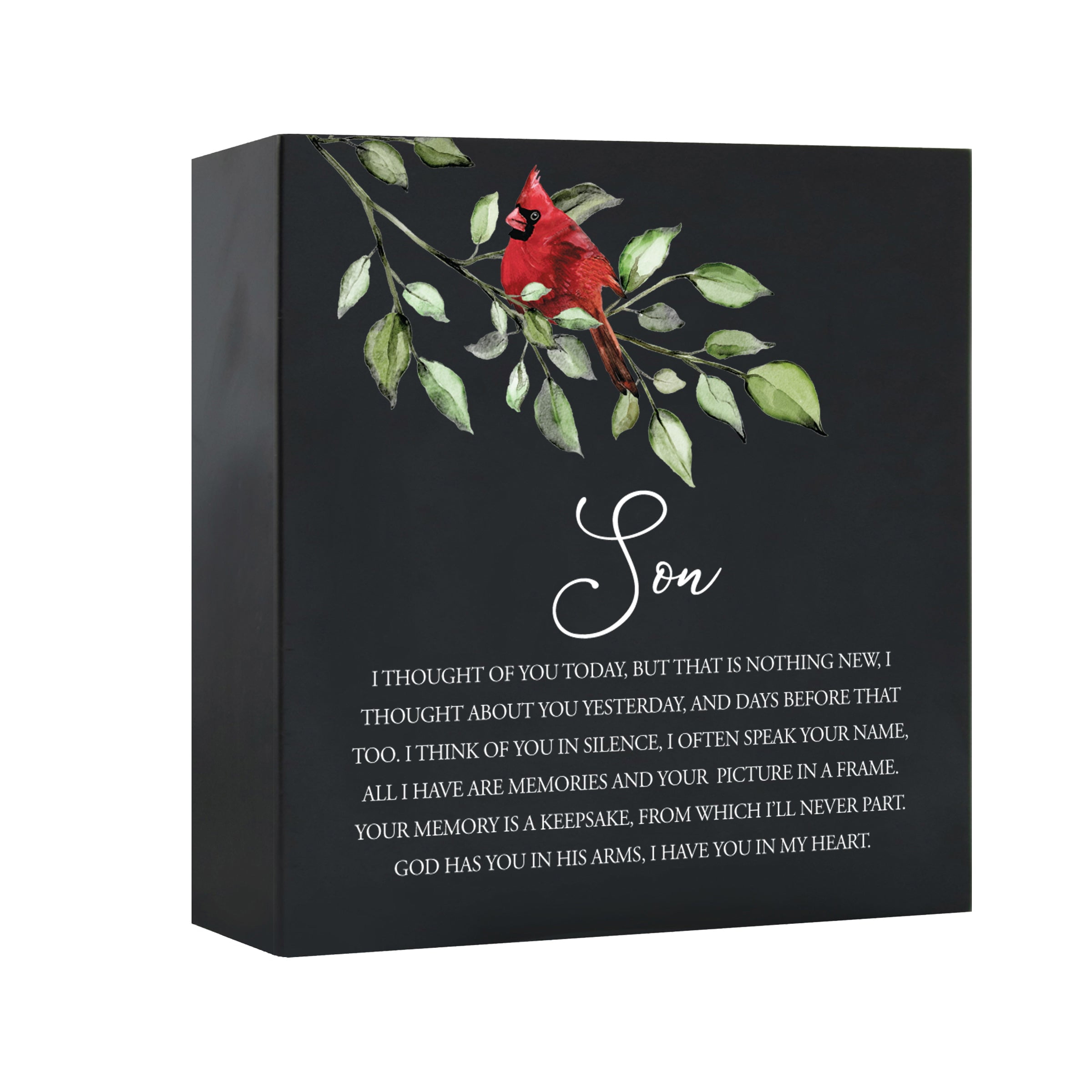LifeSong Milestones Memorial Black Shadow Box Urns for Cremation Ashes - Son, I Thought Of You ...
