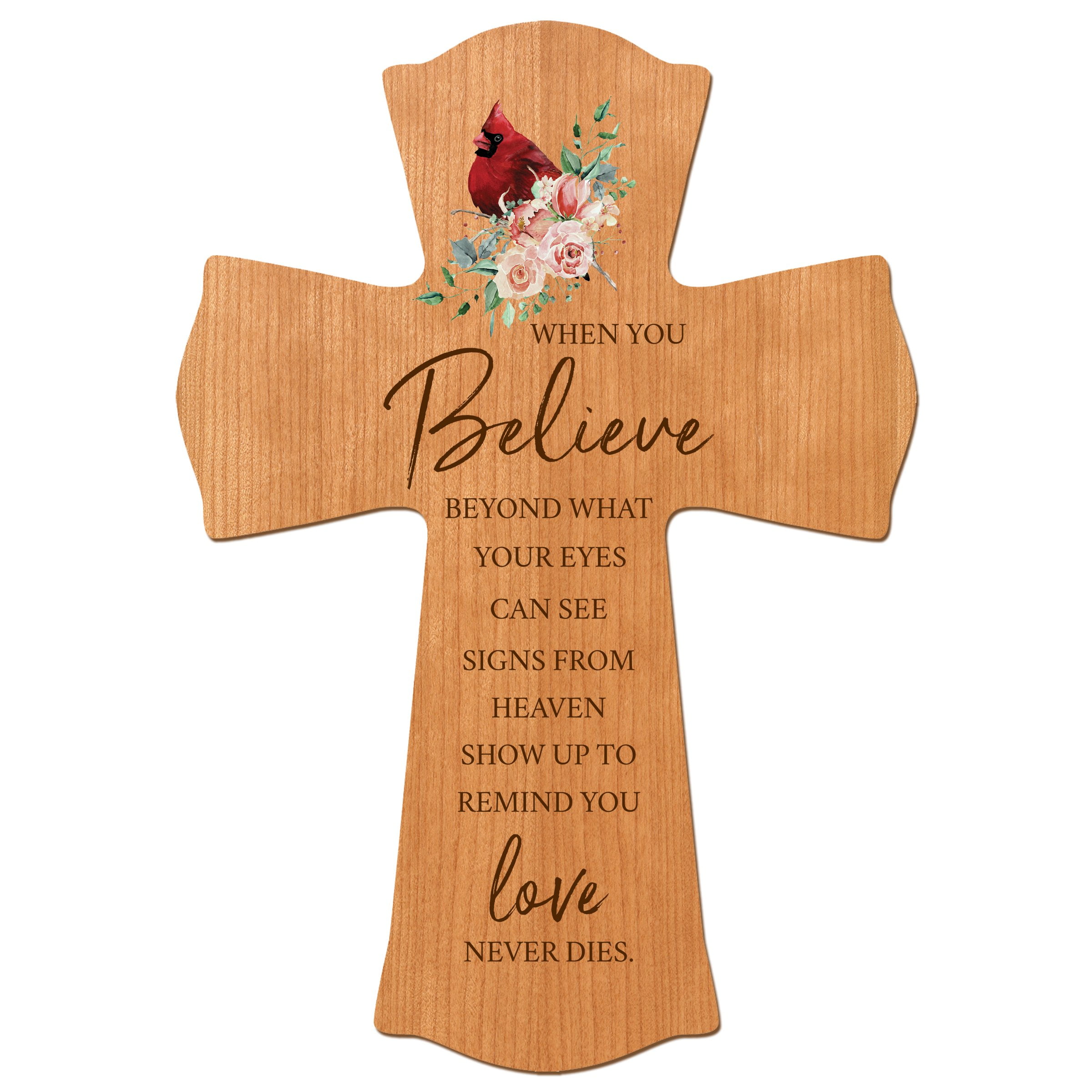 LifeSong Milestones Memorial Wood Wall Cross 8x11 Cardinal Bereavement ...