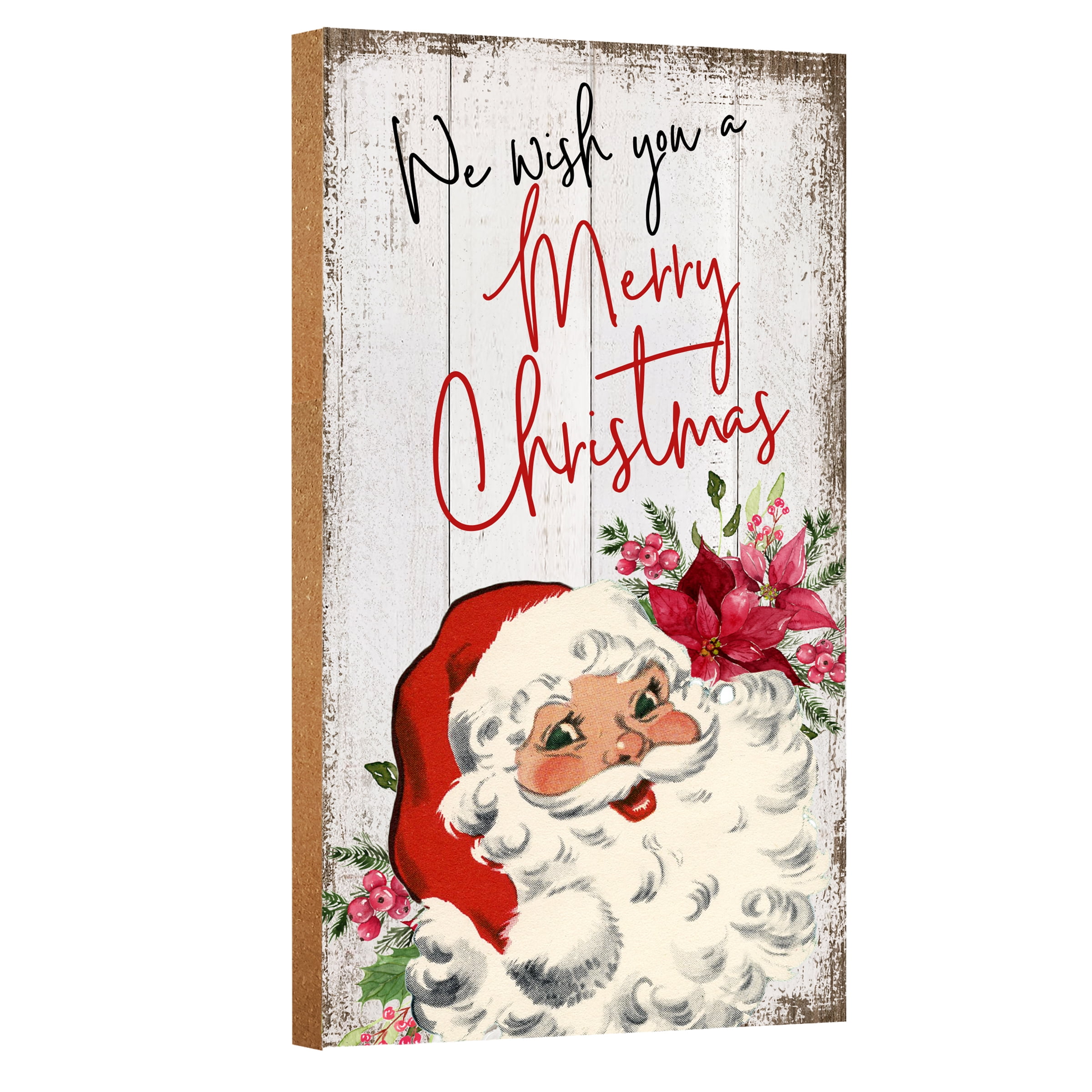 LifeSong Milestones Merry Christmas Santa Sign Wood Farmhouse ...