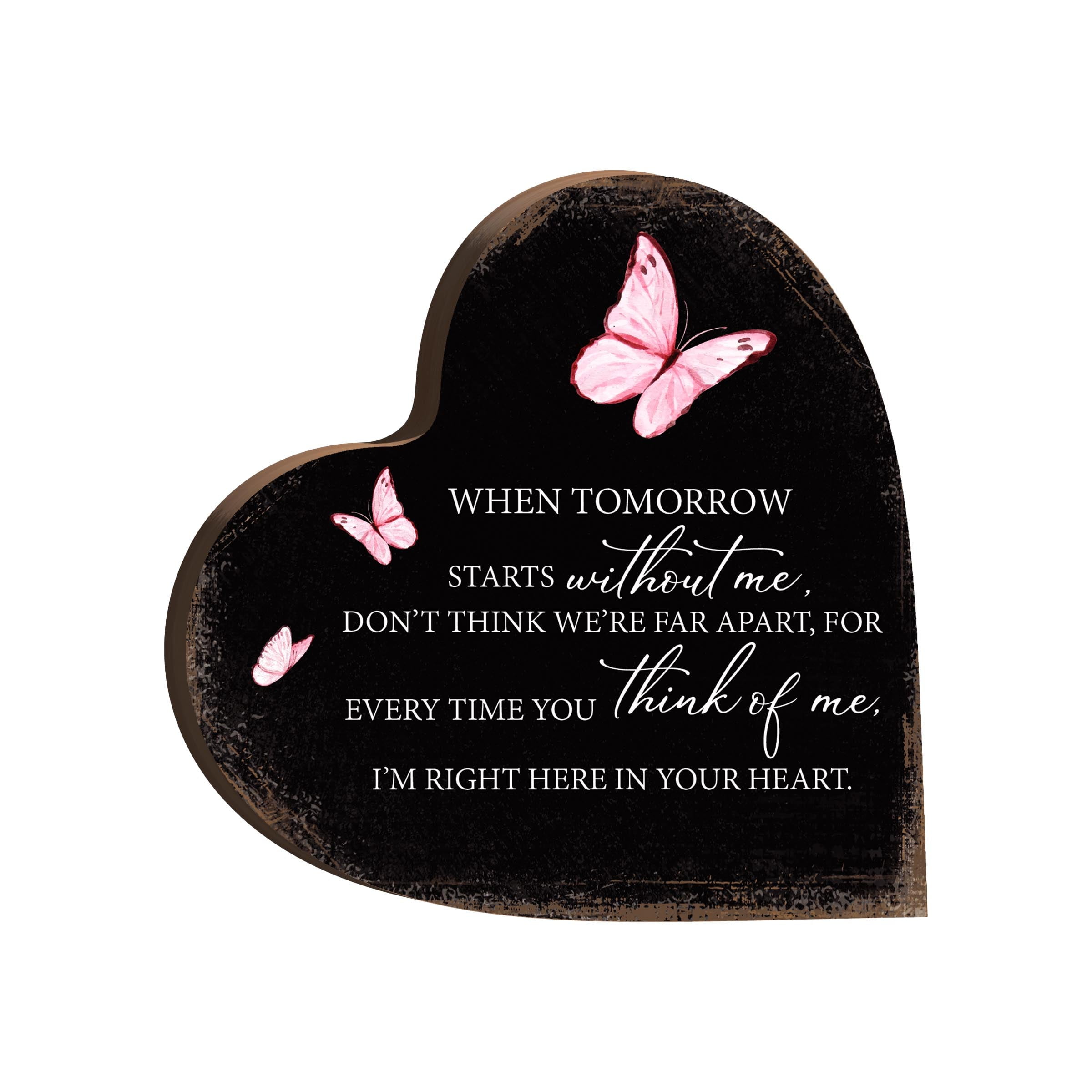 LifeSong Milestones Modern Sympathy Gifts Heart Block Sign Decor (Black ...