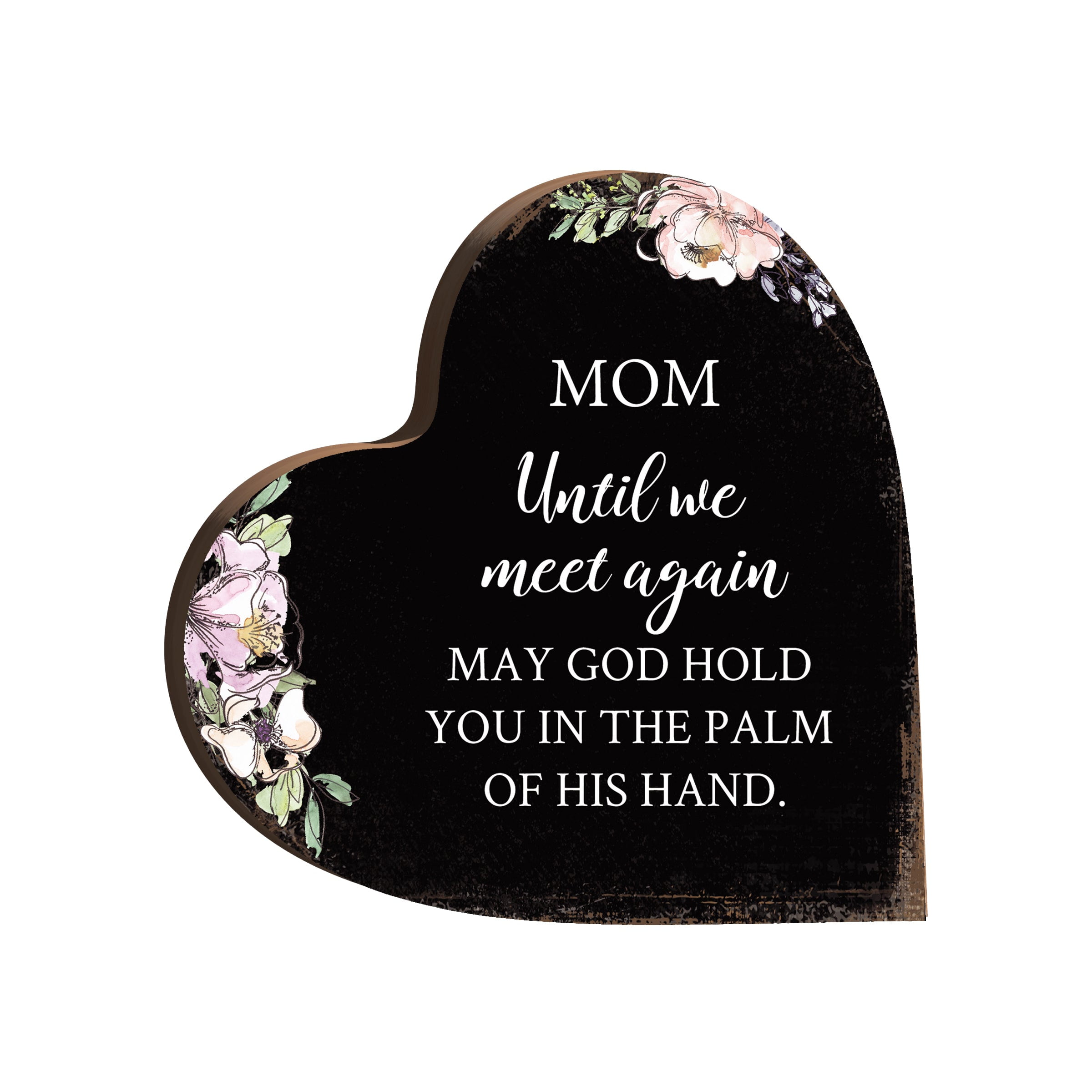 LifeSong Milestones Modern Sympathy Gifts Heart Block Sign Decor (Black ...