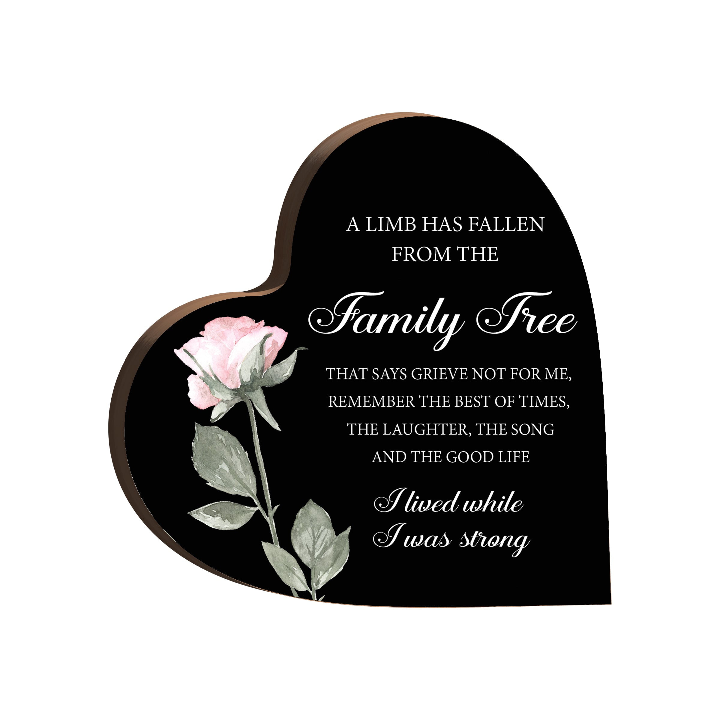 LifeSong Milestones Modern Sympathy Gifts Heart Block Sign Decor (Black ...