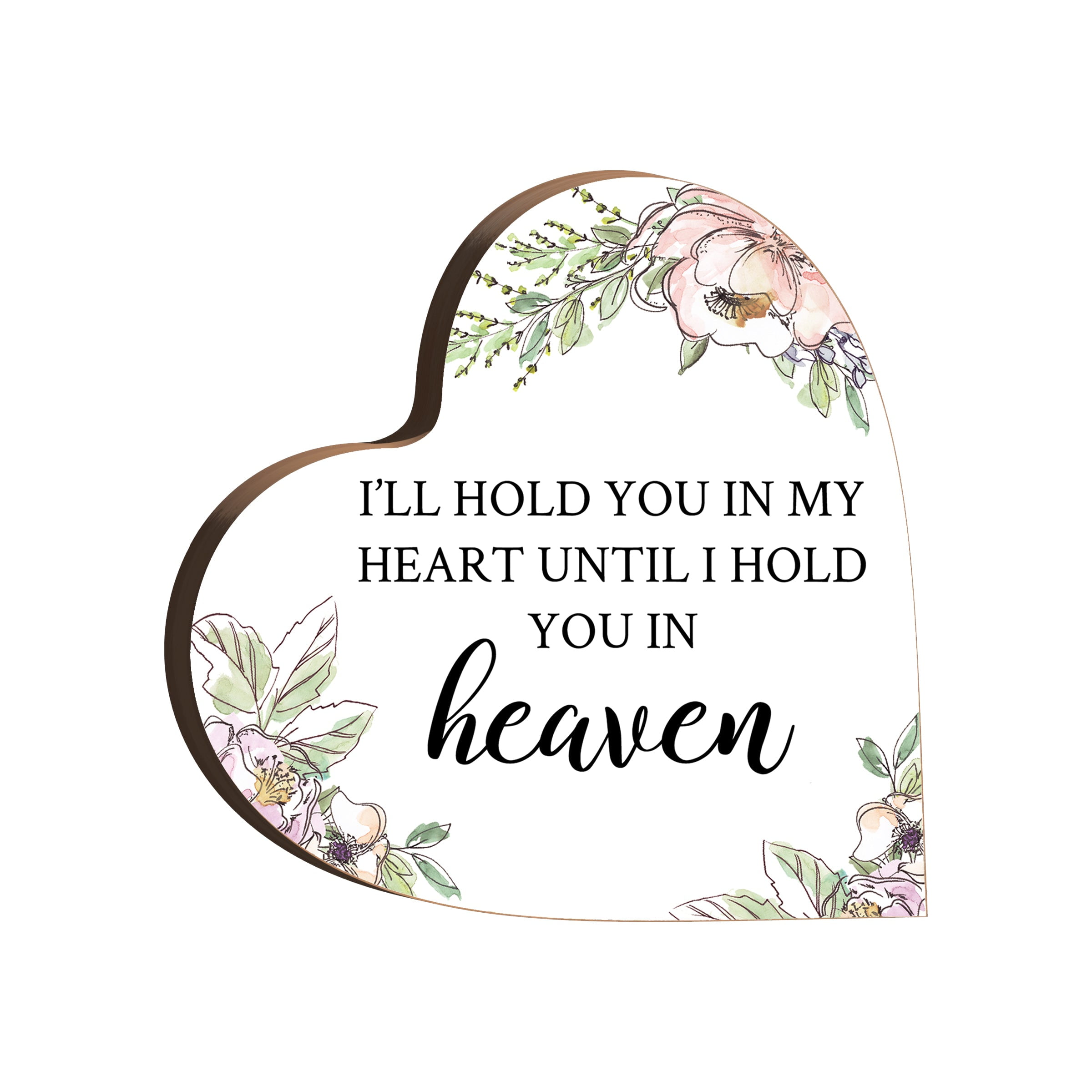 LifeSong Milestones Modern Sympathy Gifts Heart Block Sign Decor (White ...