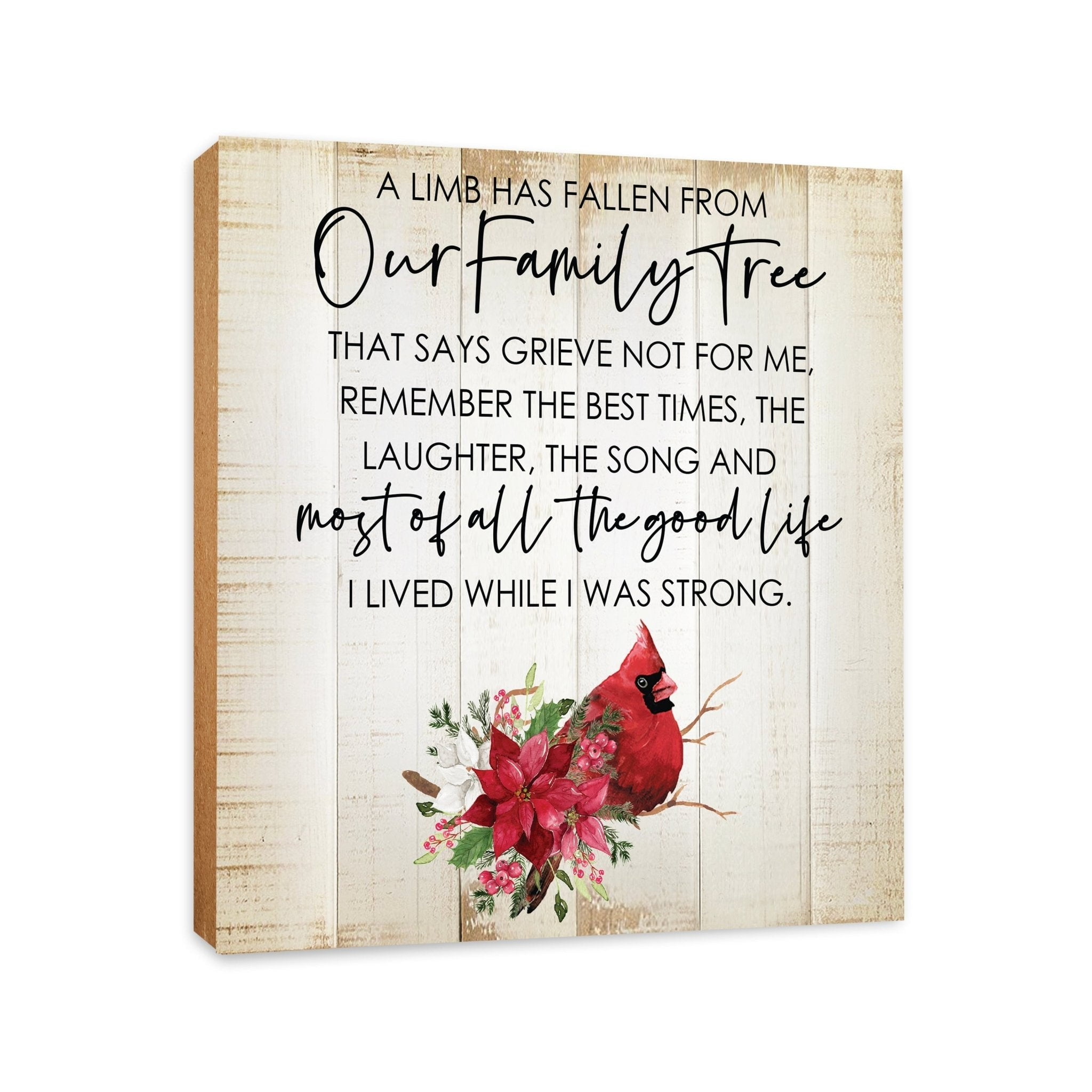 LifeSong Milestones "Our Family Tree" Cardinal with Poinsettia Tabletop ...