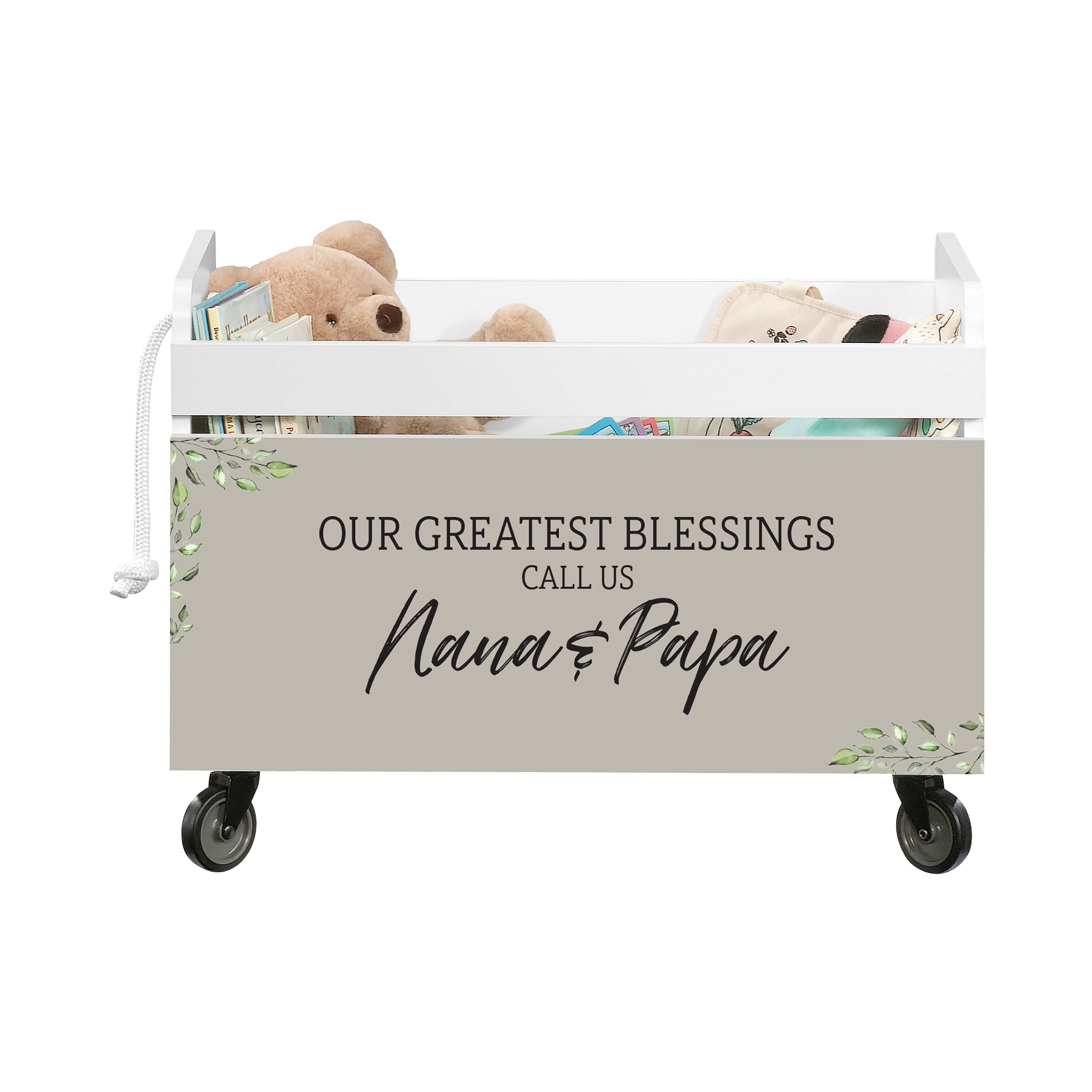 LifeSong Milestones Rolling Toy Storage Box Organizer Our Nana & Papas ...