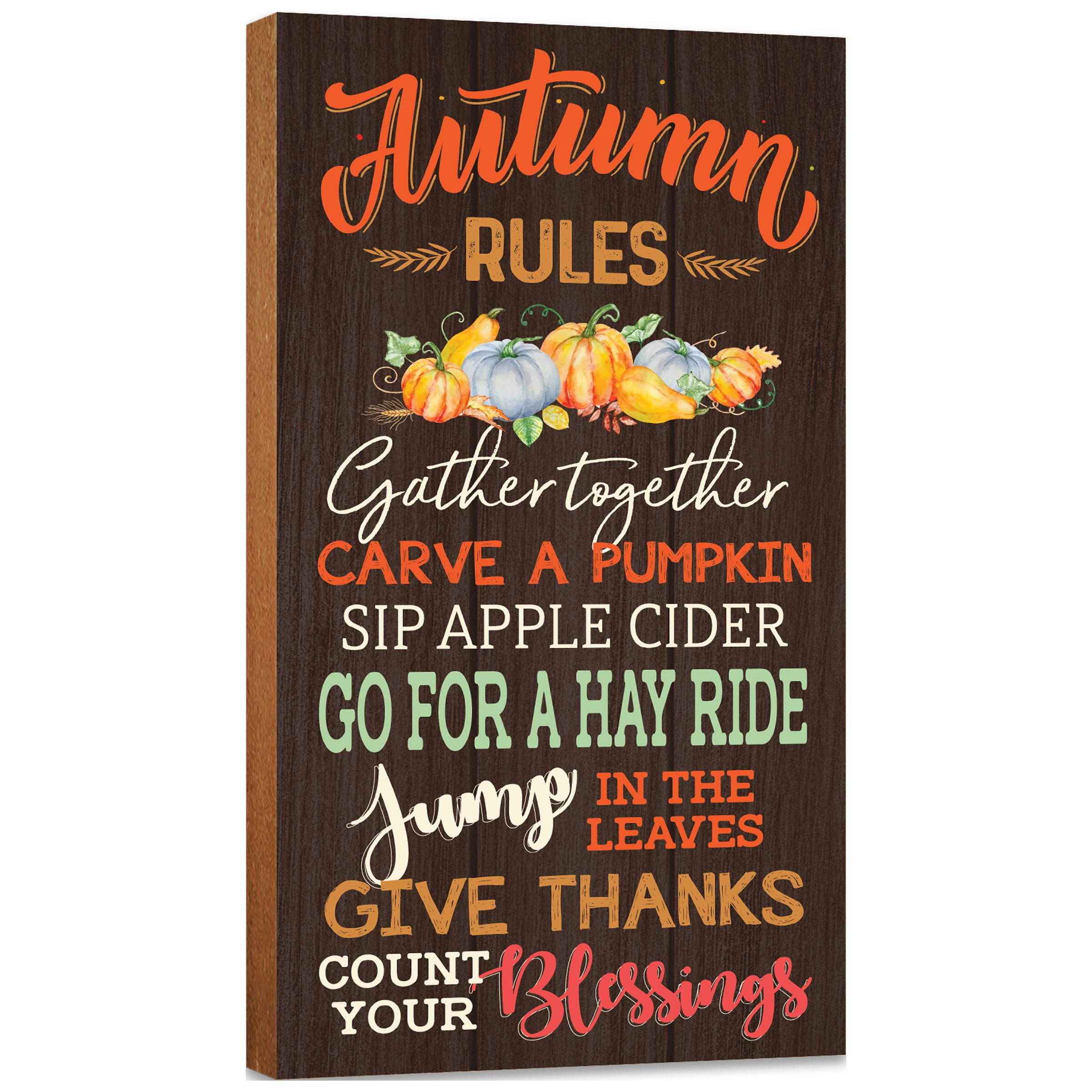 LifeSong Milestones Rustic Autumn Wall Art Decor, Fall Decorations Gift ...