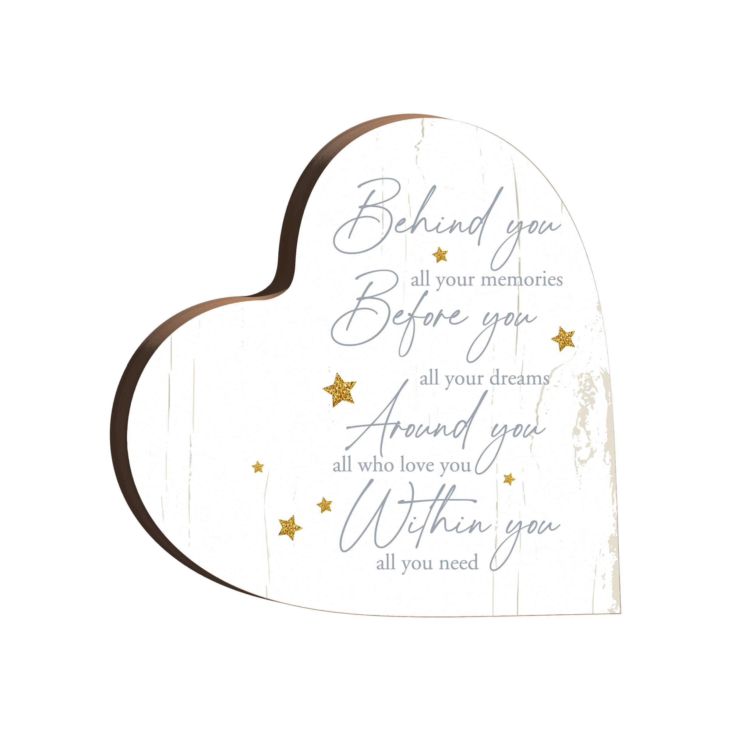 LifeSong Milestones Rustic Inspirational Heart Block Sign for Farmhouse ...