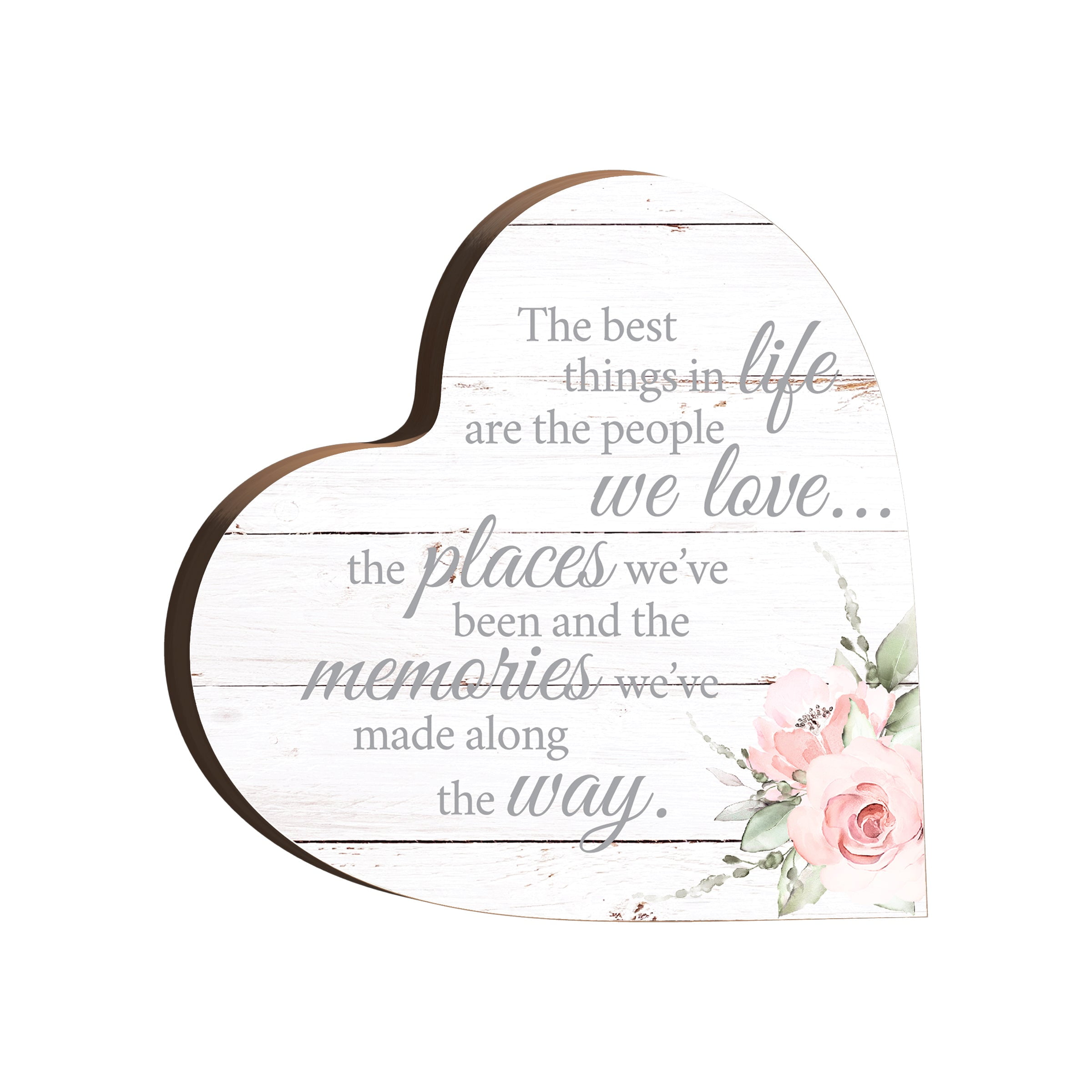 LifeSong Milestones Rustic Inspirational Heart Block Sign for Farmhouse ...