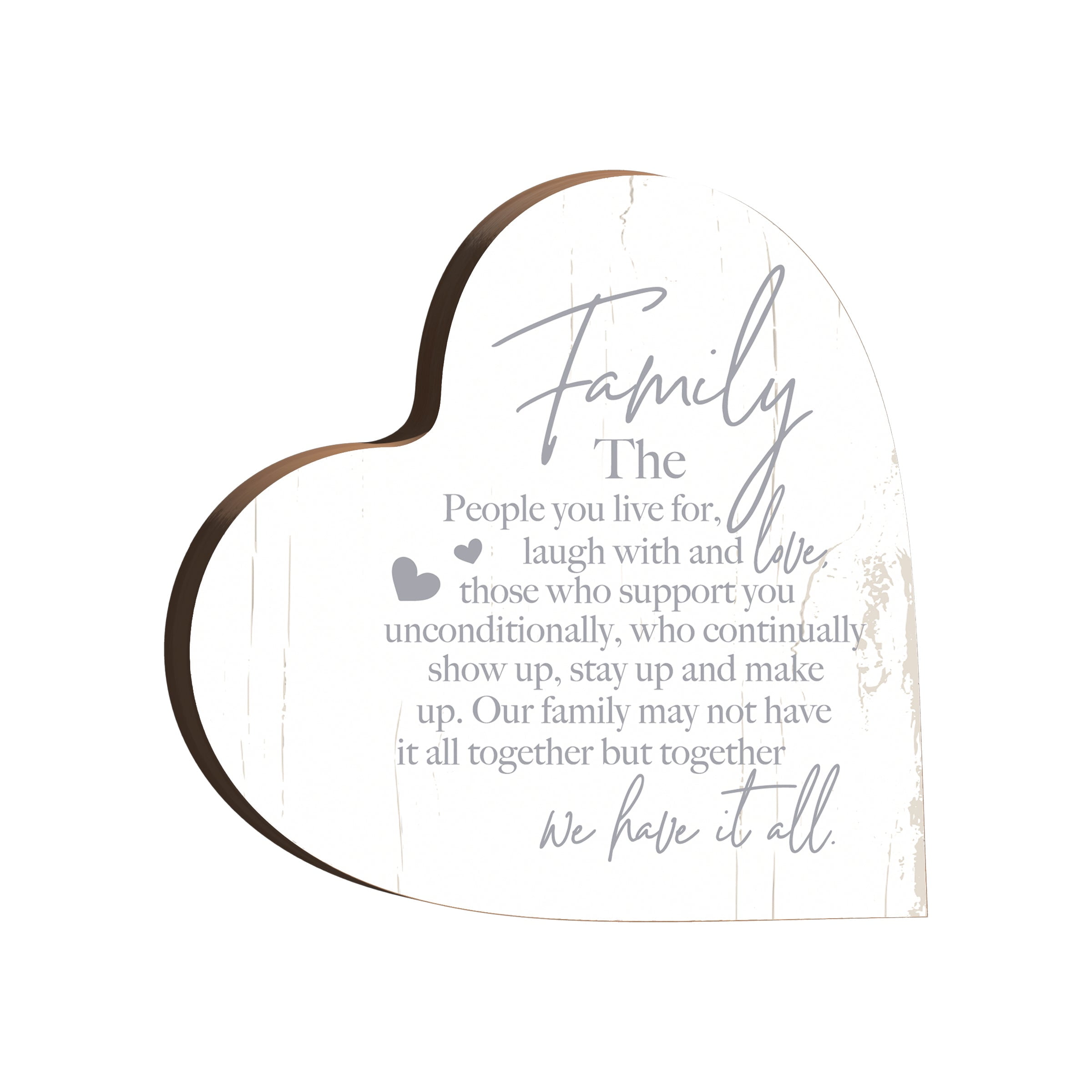 LifeSong Milestones Rustic Inspirational Heart Block Sign for Farmhouse ...