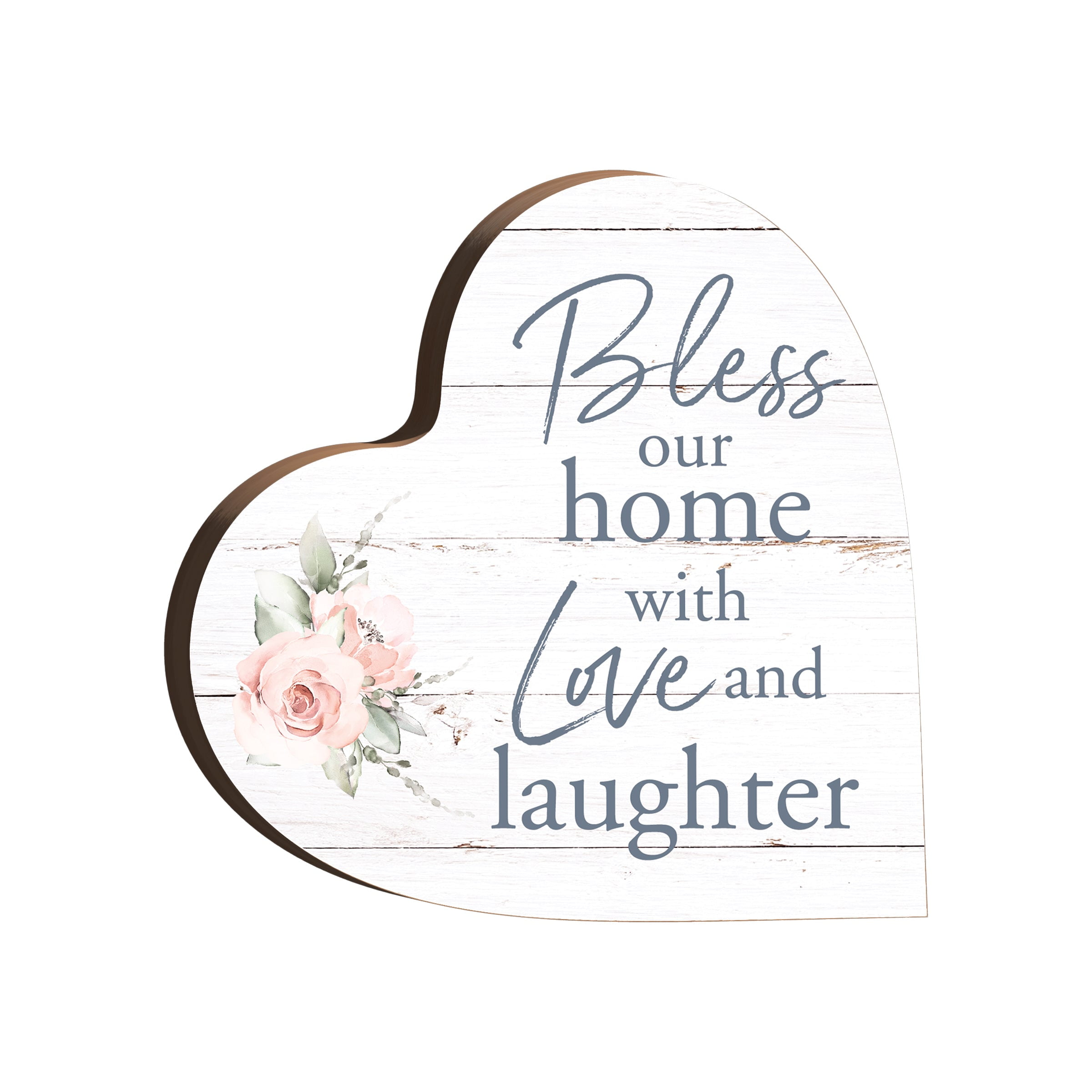 LifeSong Milestones Rustic Inspirational Heart Block Sign for Farmhouse ...