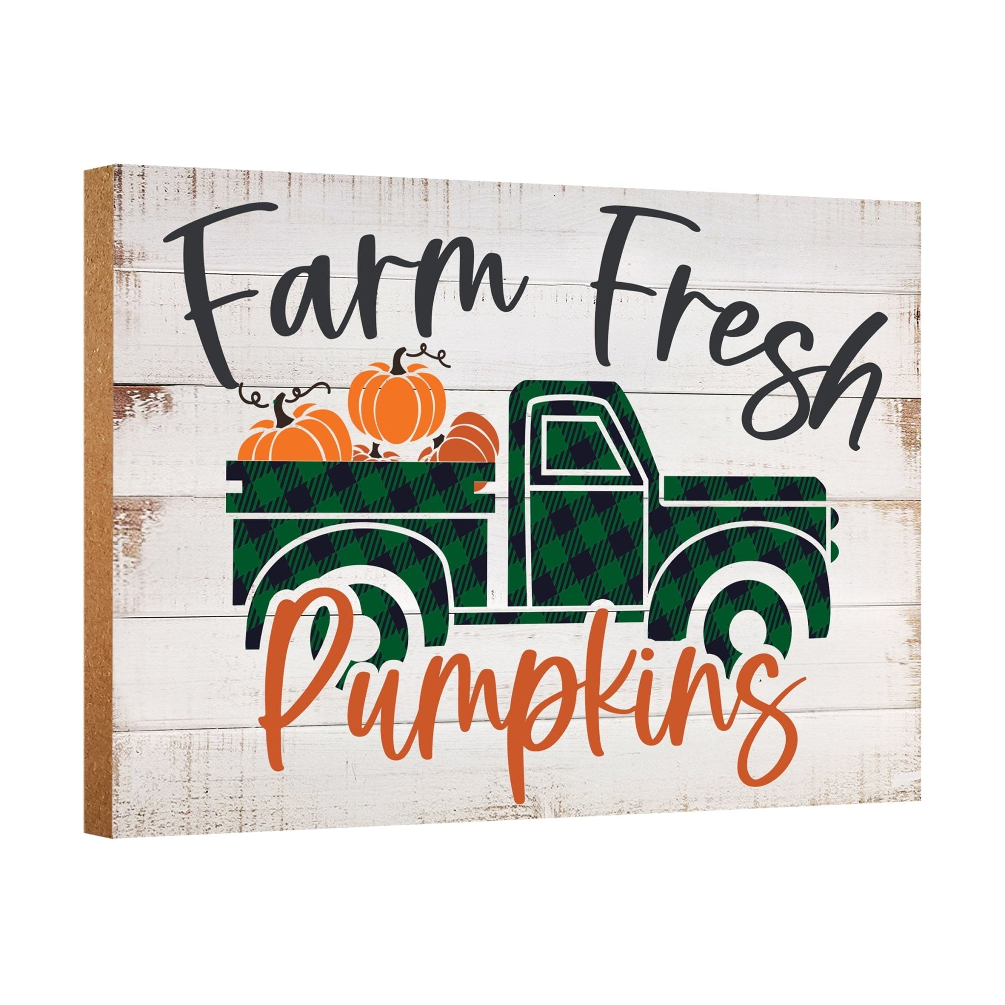 LifeSong Milestones Rustic Pumpkin Decor, Tabletop Sign for Fall ...