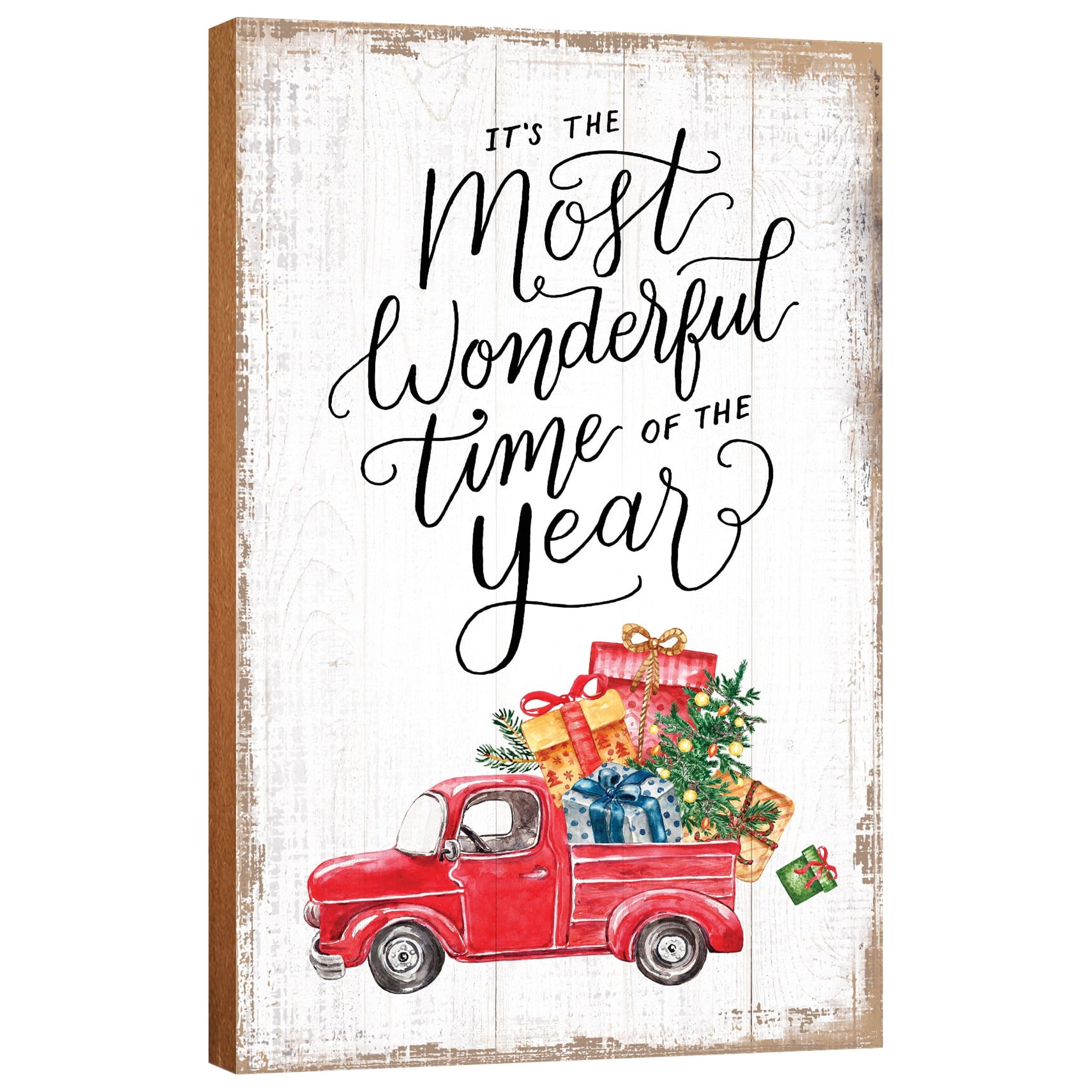 LifeSong Milestones "The Most Wonderful" Wood Christmas Wall Art Decor for Home - Walmart.com