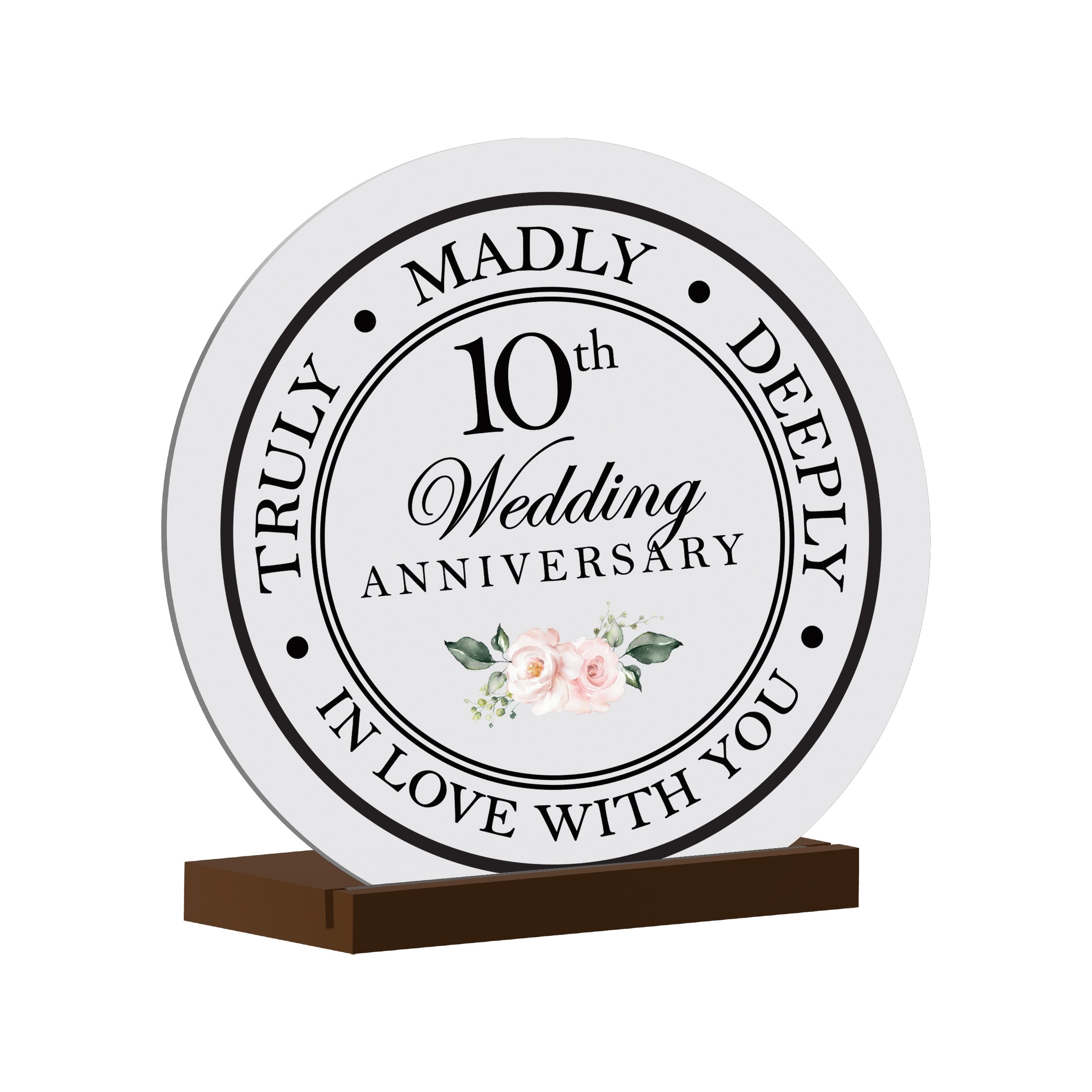 LifeSong Milestones Unique 10th Wedding Anniversary Sign with Wooden ...