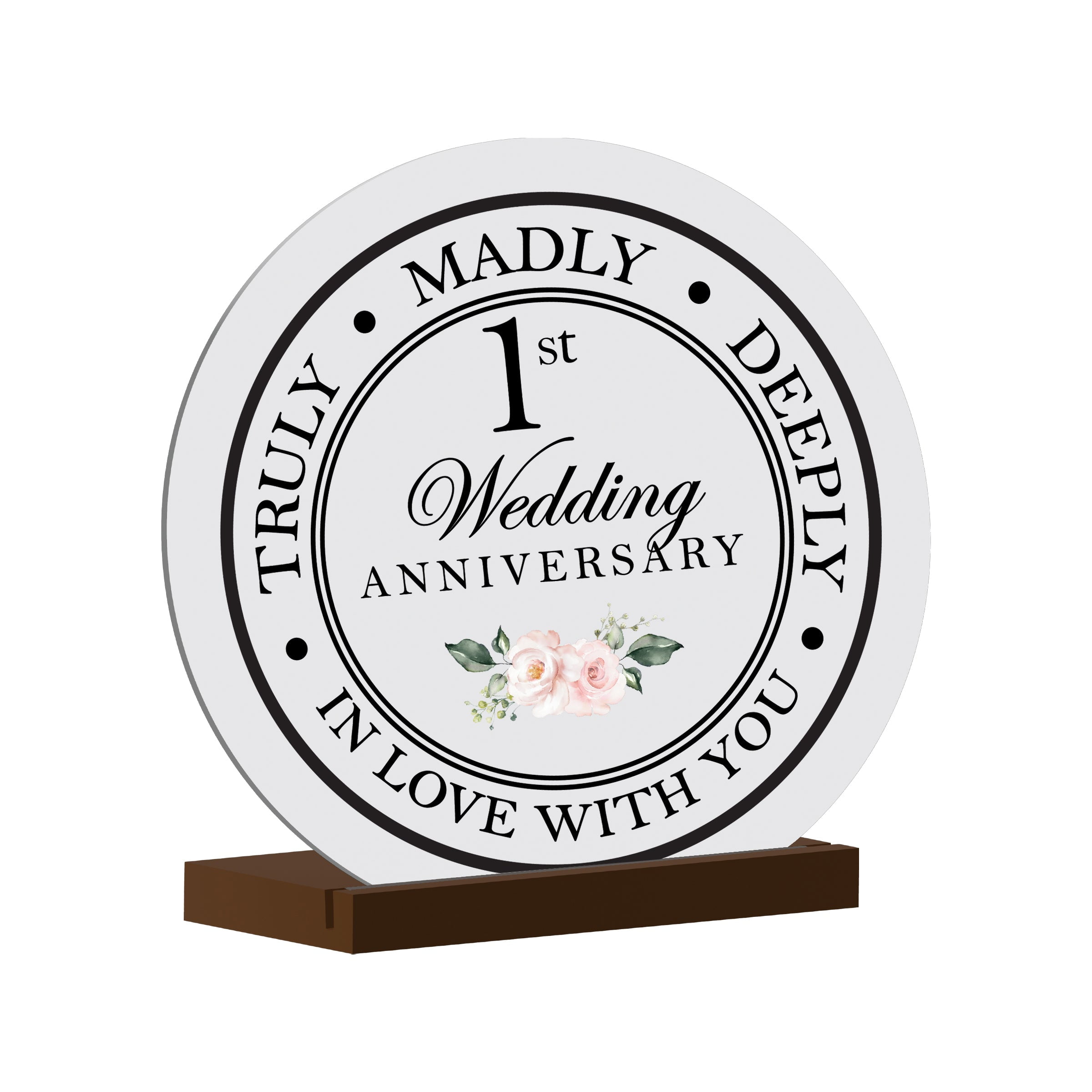 LifeSong Milestones Unique 1st Wedding Anniversary Sign with Wooden ...