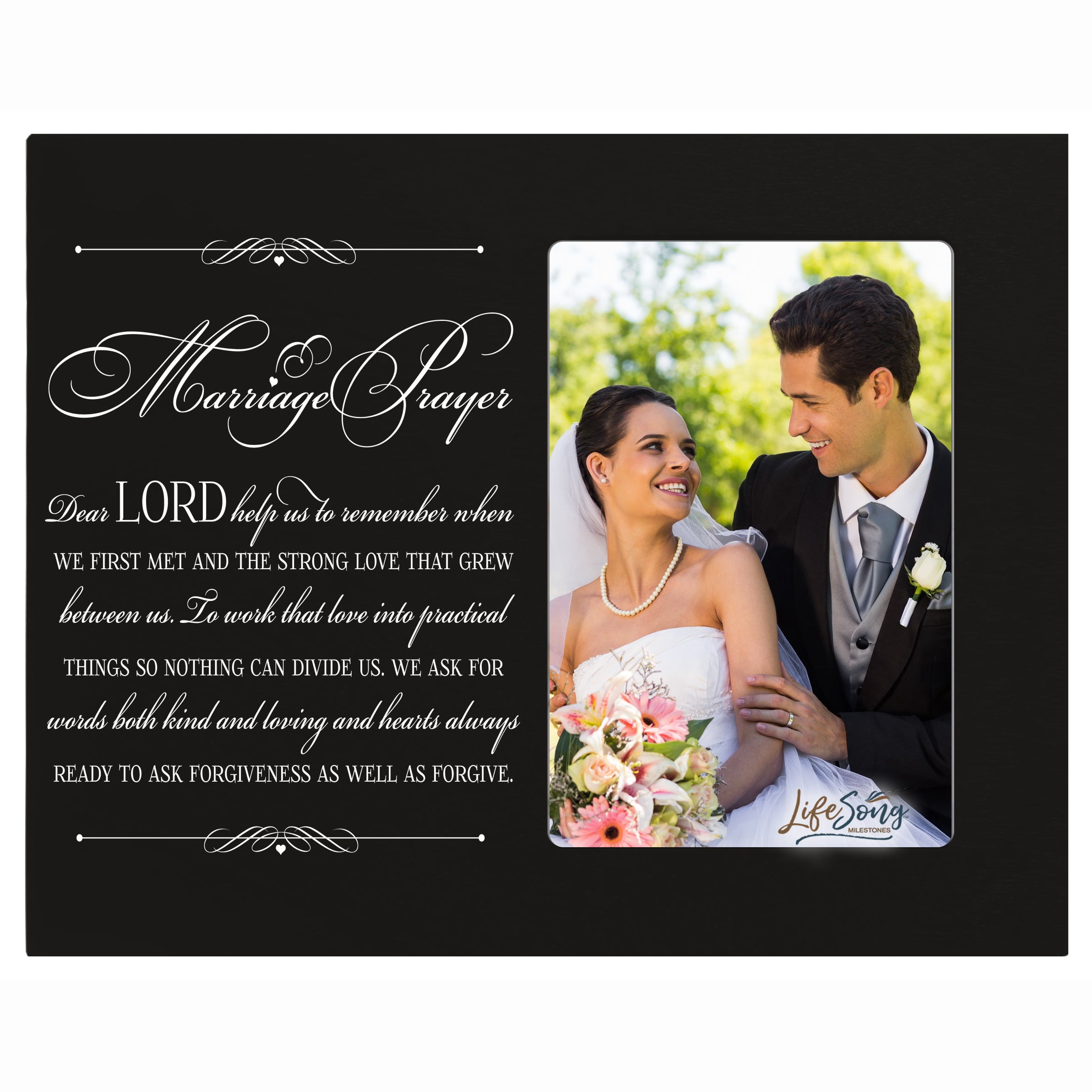 LifeSong Milestones Wedding Tabletop Picture Frame Holds 4x6 Photo ...