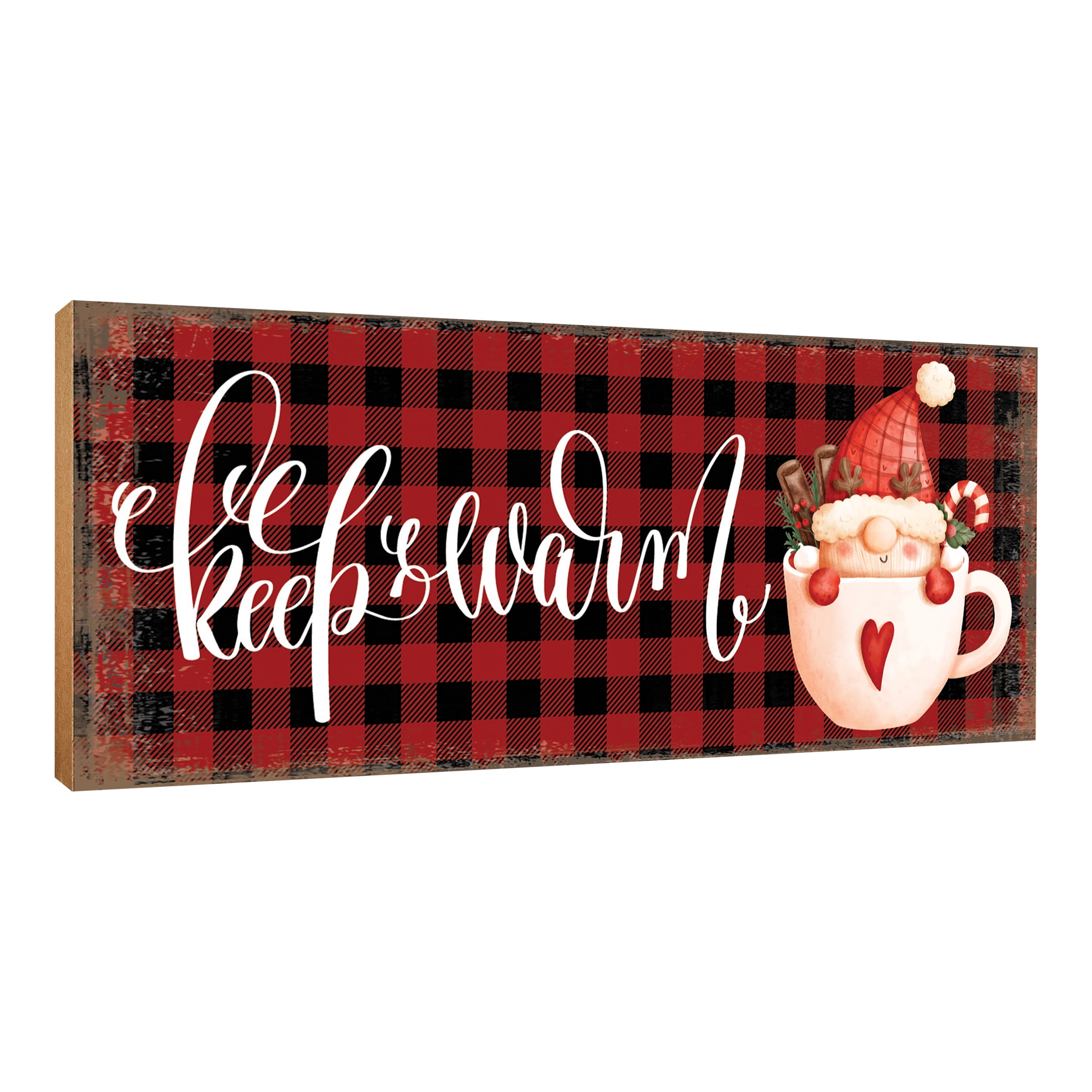 LifeSong Milestones Wood Keep Warm Sign for Tabletop Christmas Decor ...