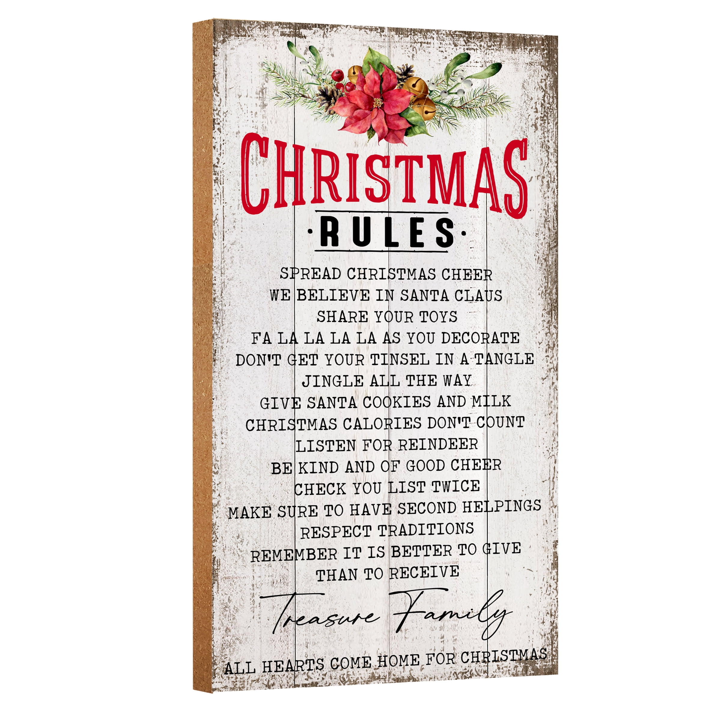 LifeSong Milestones Wood Rustic Christmas Rules Decorations Wall Decor ...