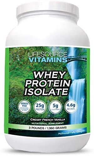 LifeSource Vitamins 3lb Grass Fed Whey Protein Isolate -Creamy French ...