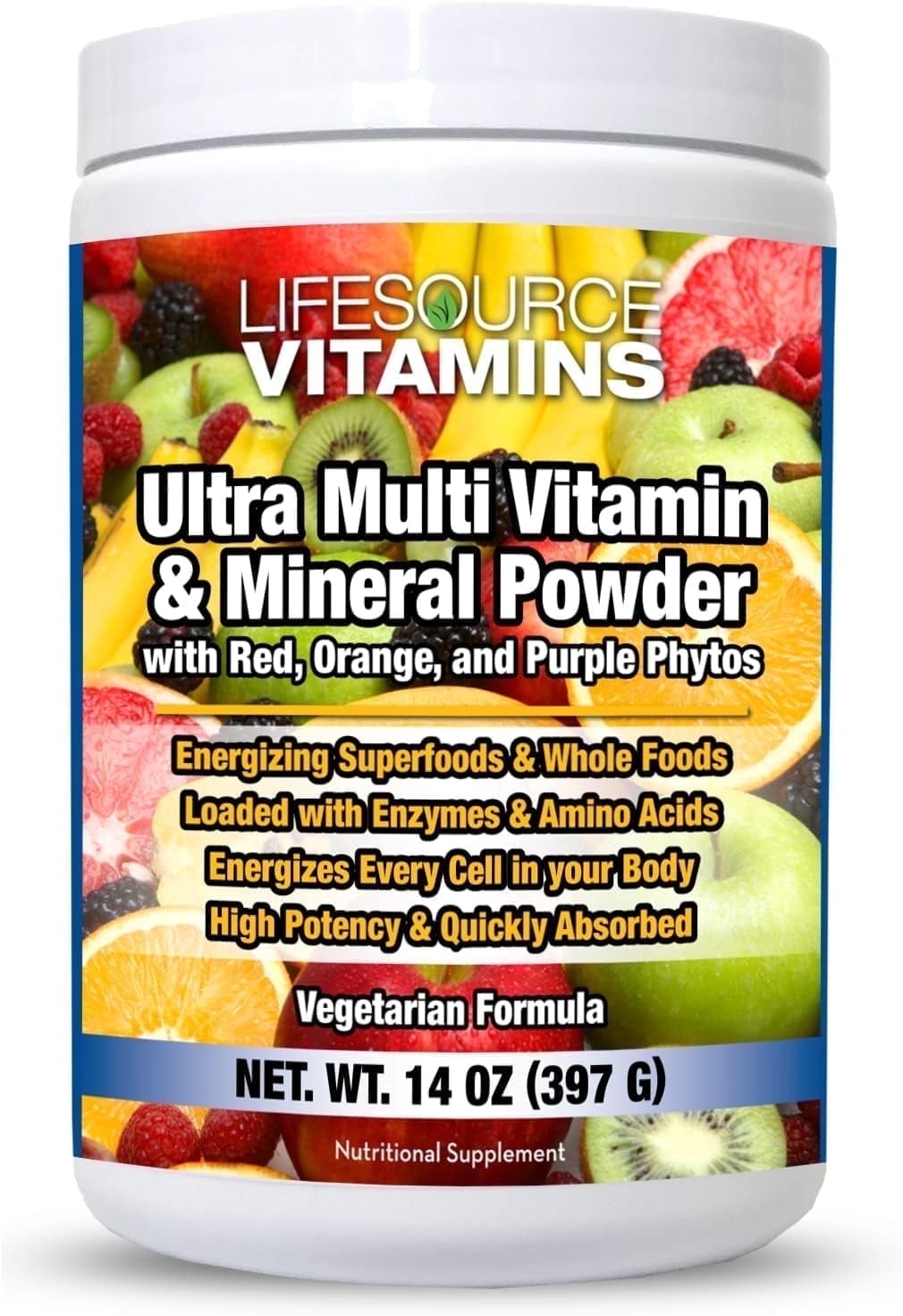 LifeSource Vitamins Ultra Mineral & Multivitamin Powder with Phytos ...