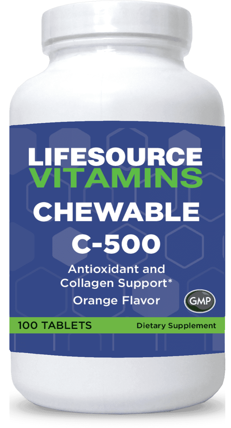 LifeSource Vitamins Vitamin C 500mg Chewable Tablets - Orange Flavor ...