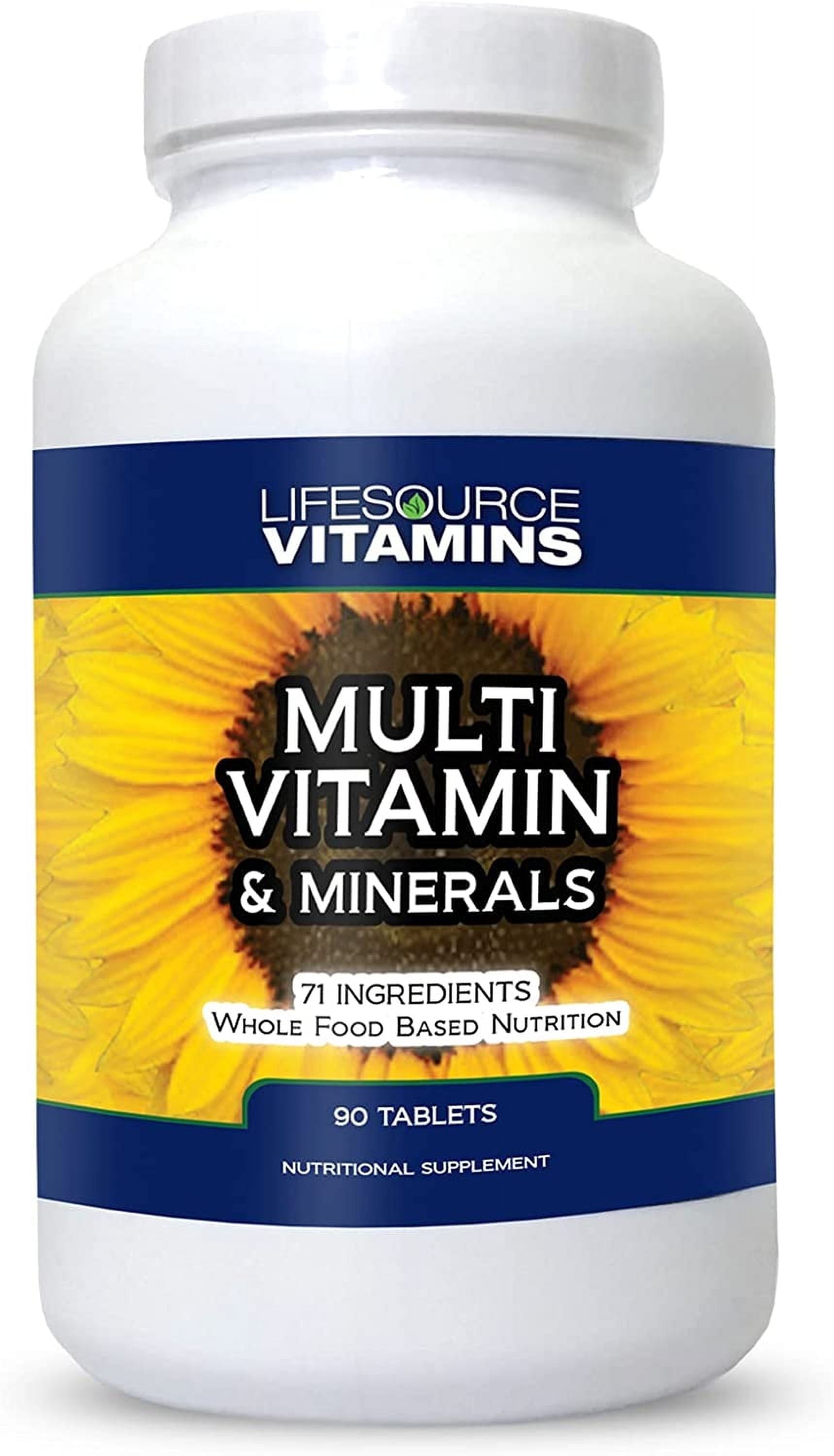 LifeSource Vitamins Whole Food Daily Multivitamin & Minerals with 71 ...