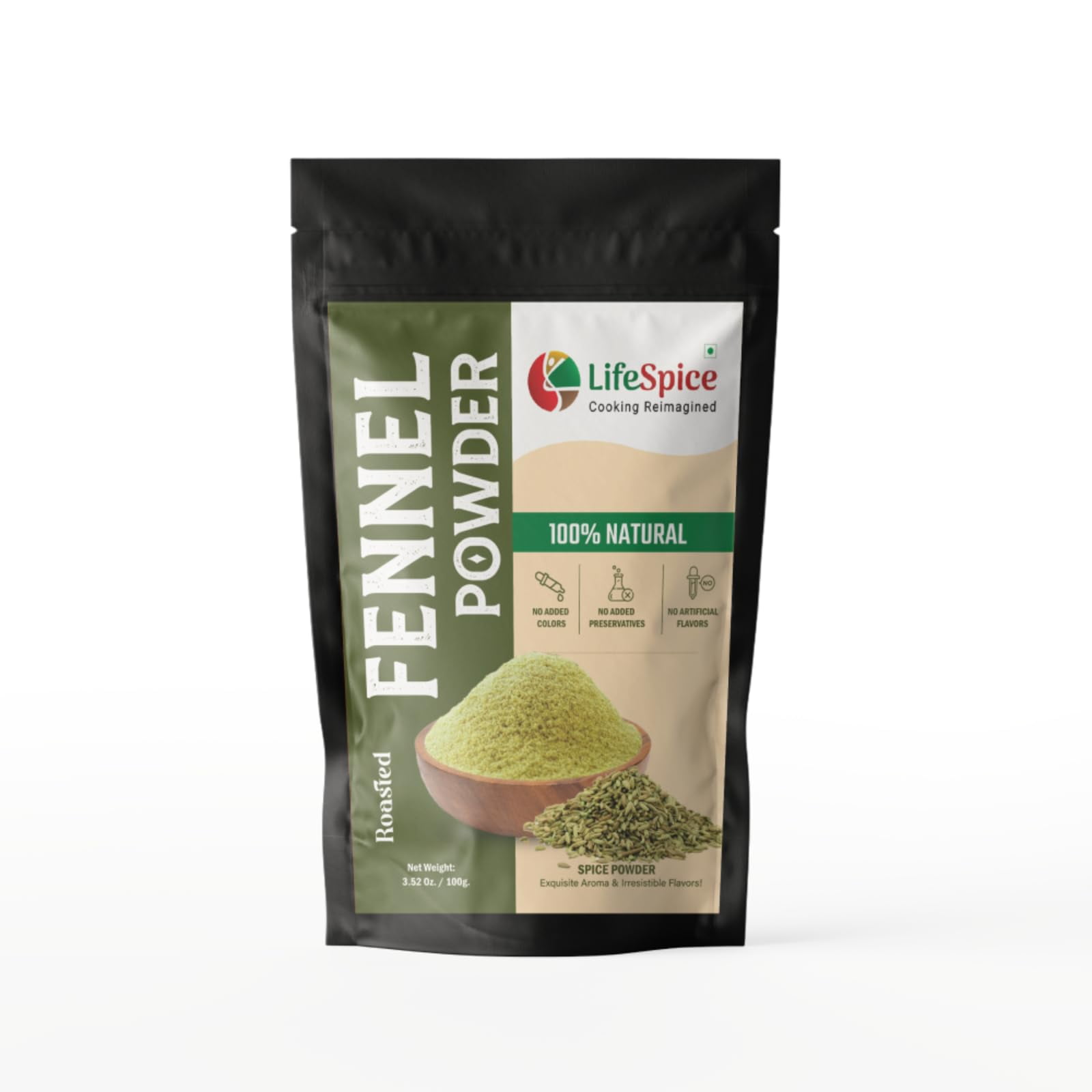 LifeSpice Fennel Powder 100g ZS23 Pouch (Roasted) | Ground Fennel Seeds ...