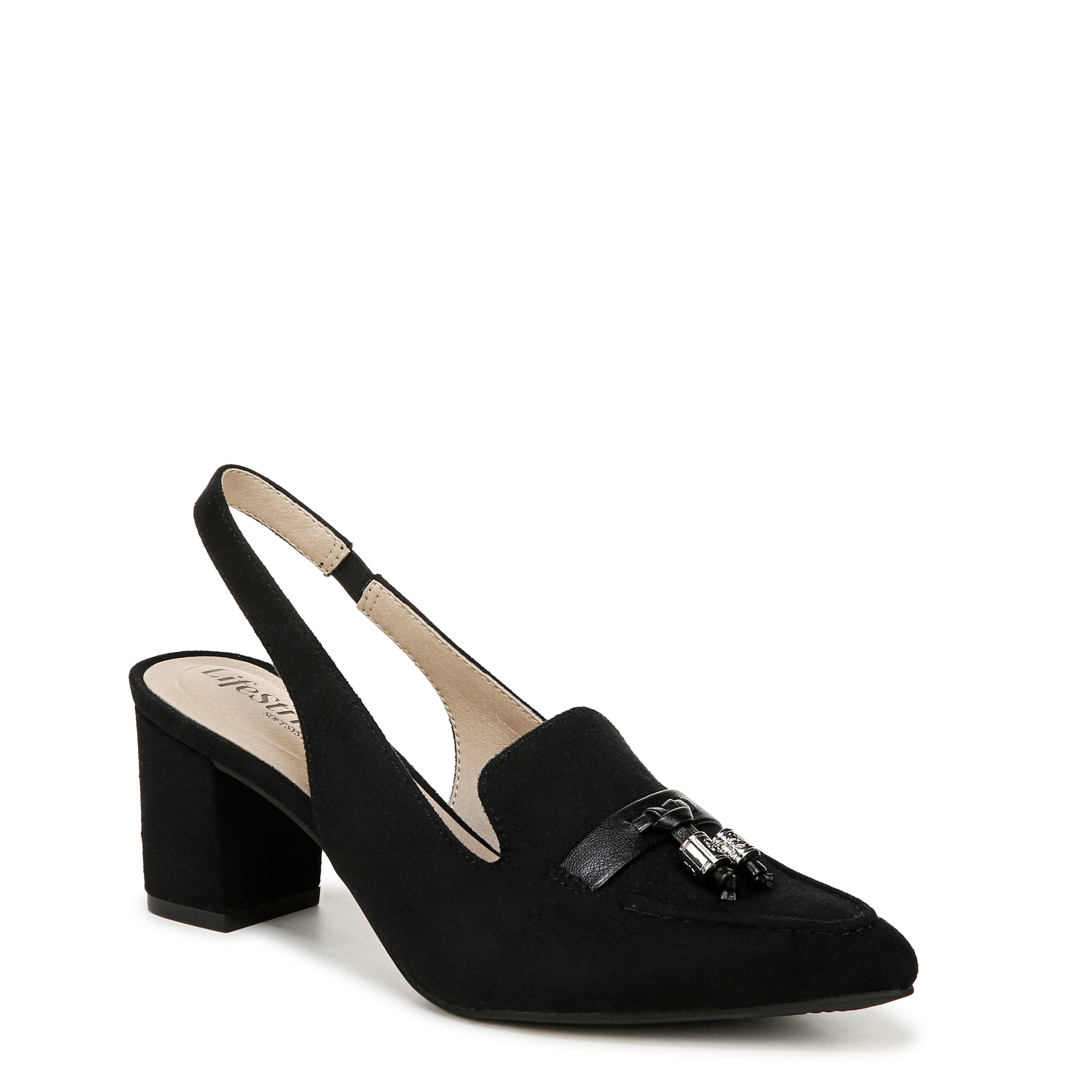 LifeStride Womens Audrey Slingback Block Heel Loafers - Medium & Wide ...
