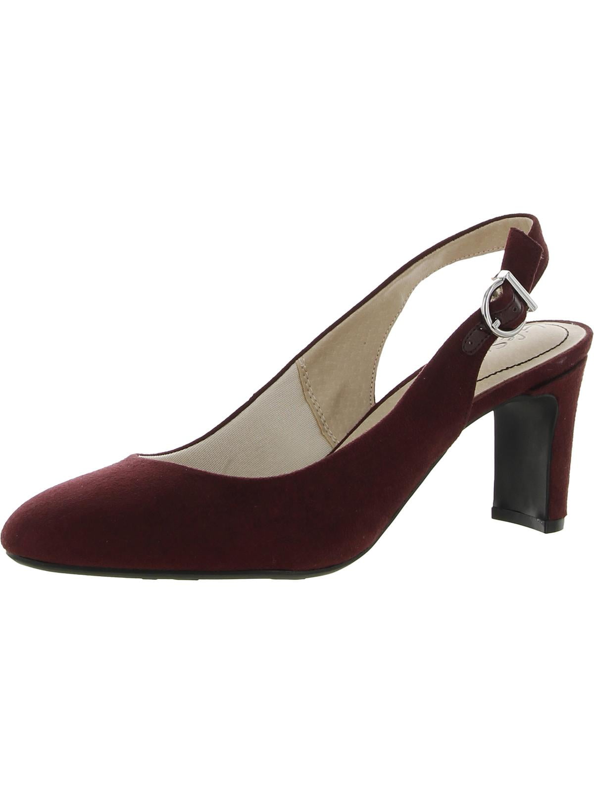 LifeStride Womens Gigi Sling Faux Suede Slip On Dress Heels - Walmart.com