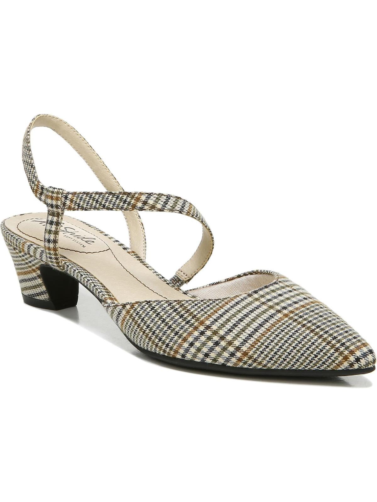 LifeStride Womens Minimalist Plaid Pointed Toe Slingback Heels ...