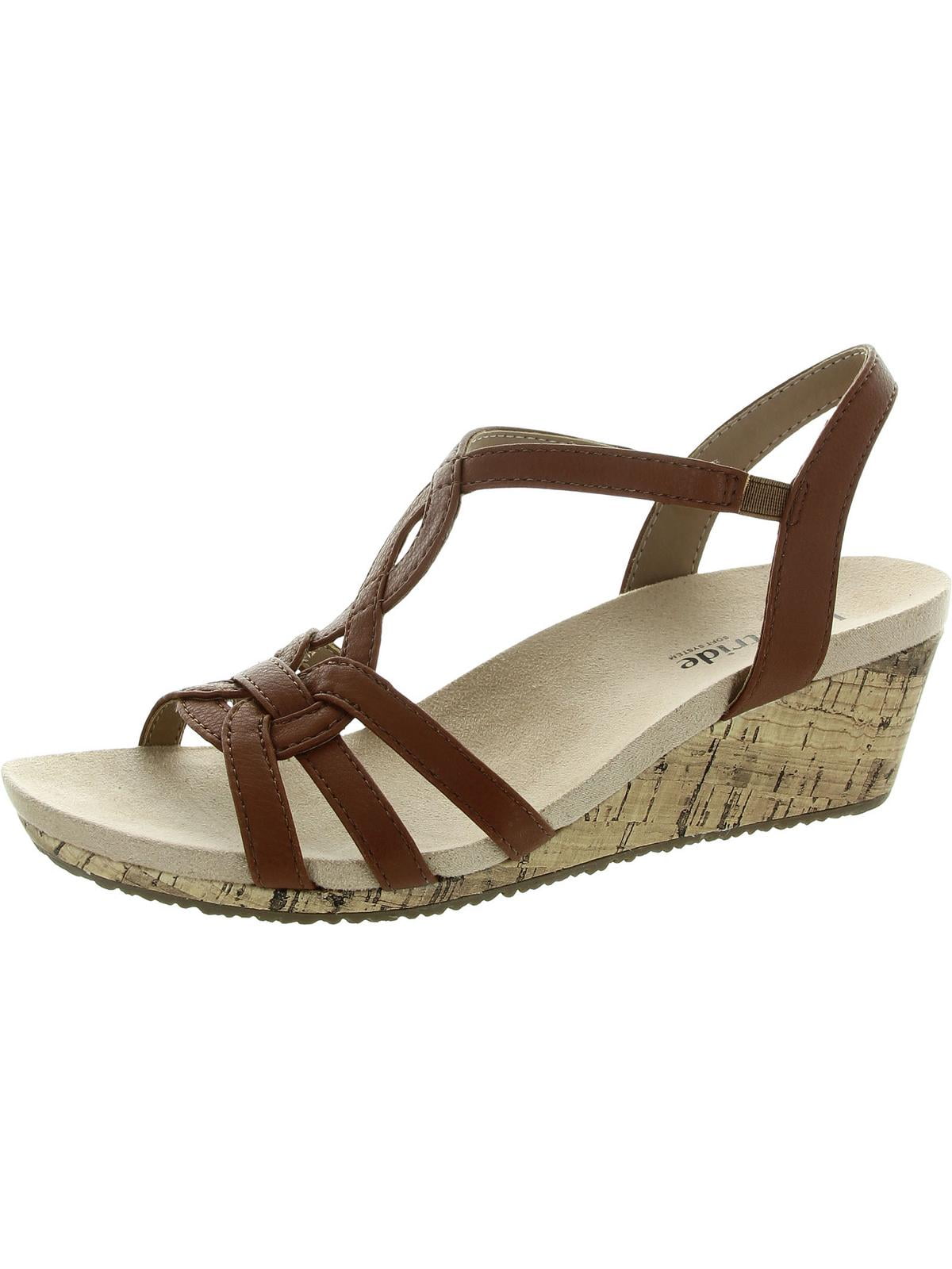 LifeStride Womens Monaco 2 Strappy Faux Leather Wedge Sandals - Walmart.com