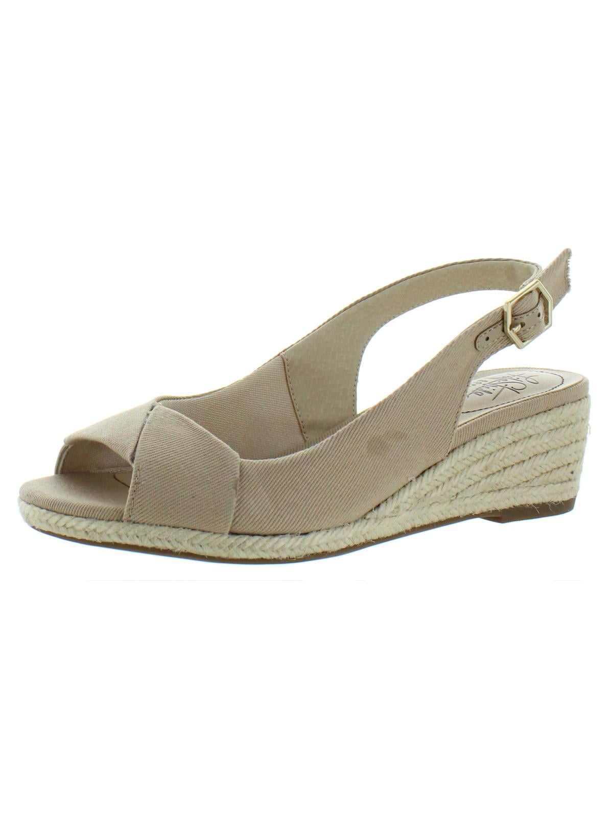 LifeStride Womens Socialite Canvas Peep-Toe Slingback Sandals - Walmart.com