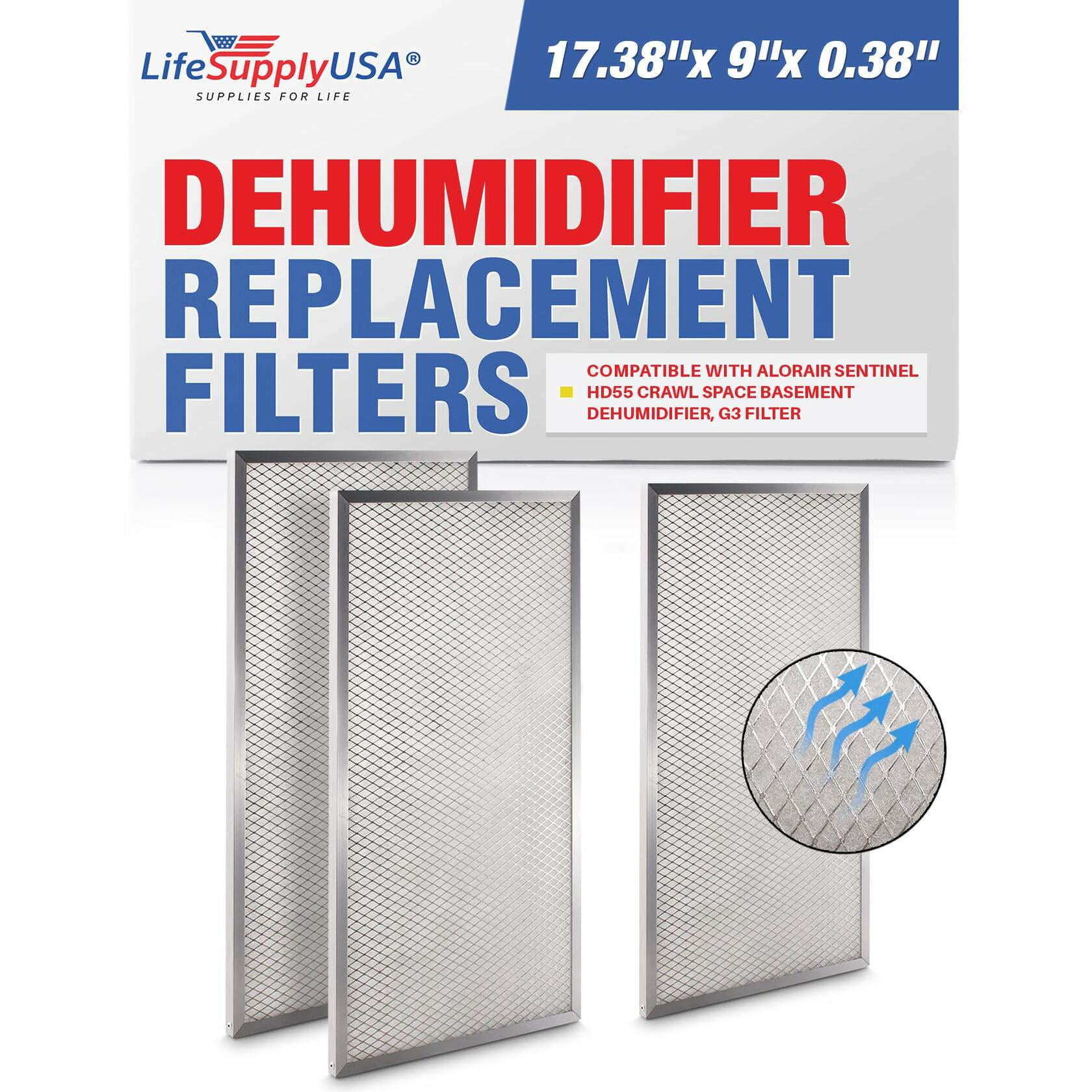 LifeSupplyUSA Filter Replacement Compatible with AlorAir Sentinel HD55 ...