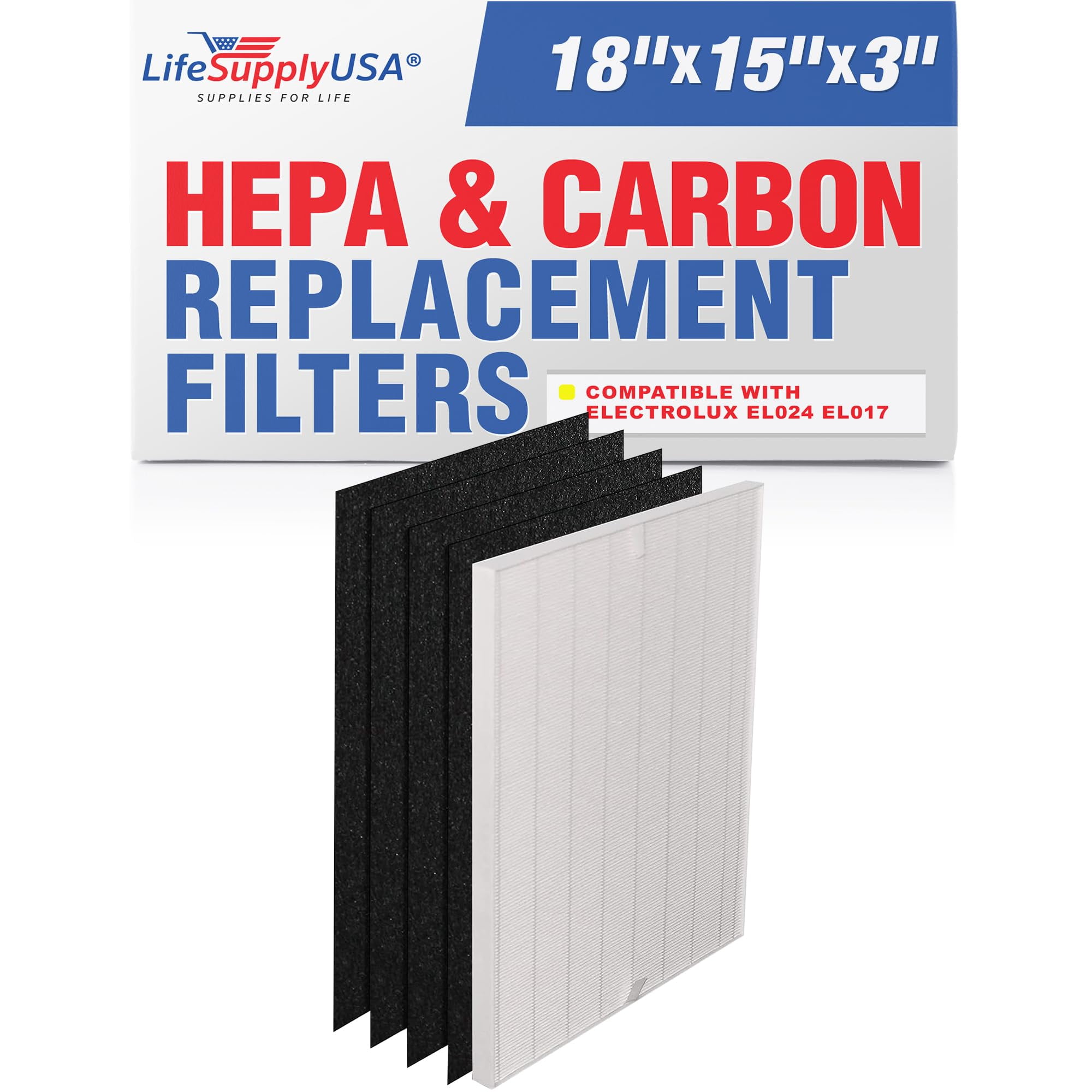 LifeSupplyUSA Filter Replacement Set (1 HEPA + 4 Carbon filters ...