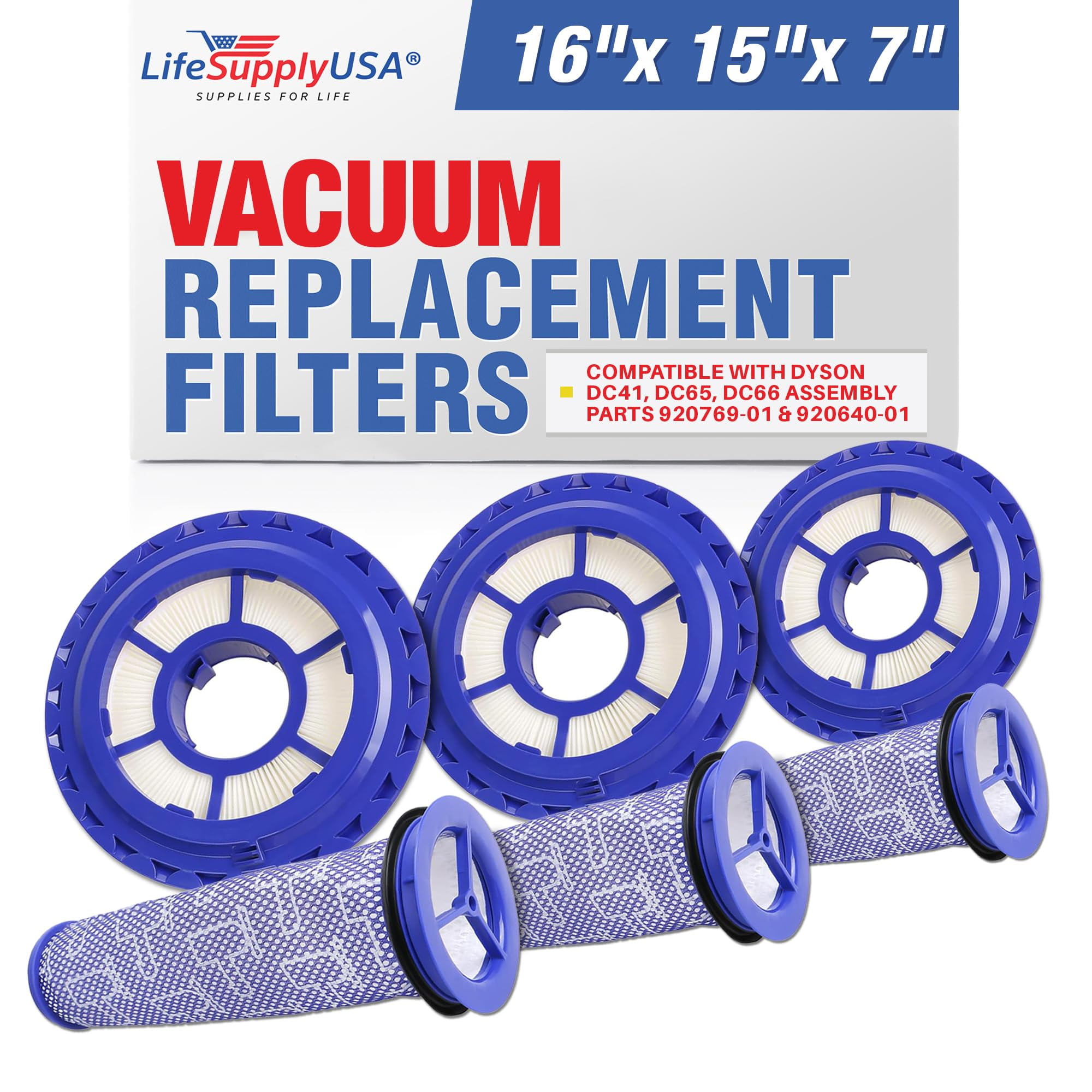 LifeSupplyUSA HEPA Post-Motor Filter & Pre-Motor Filter Kit Replacement ...