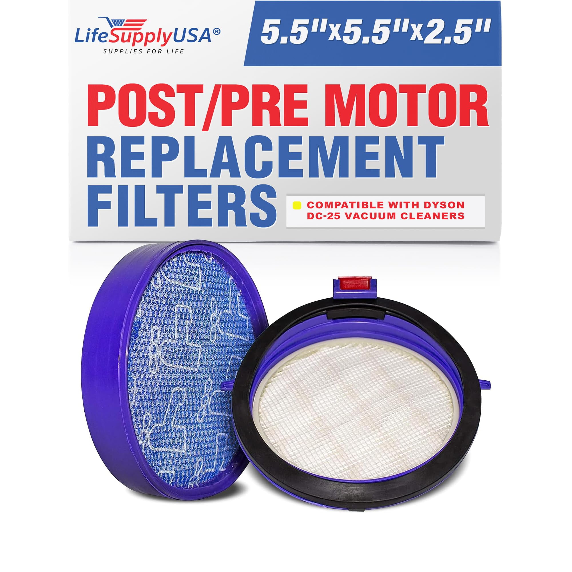 LifeSupplyUSA HEPA Post-Motor Filter & Pre-Motor Filter Kit Replacement ...