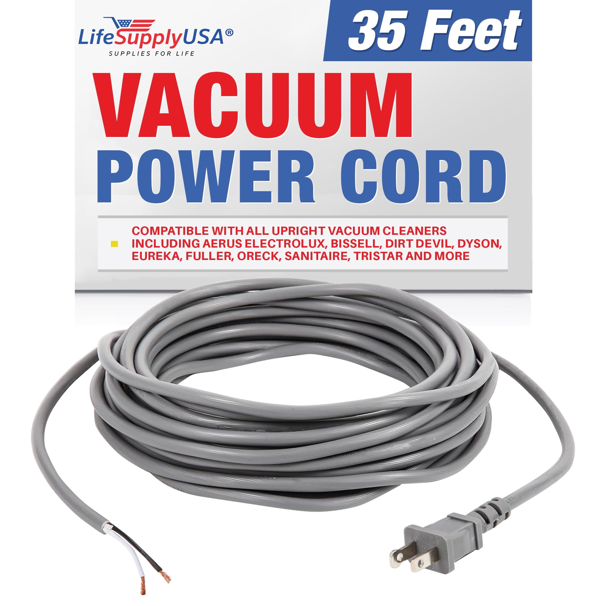 Heavy Duty 40ft Vacuum Power Cord 18/3 Compatible with Windsor Sensor ...