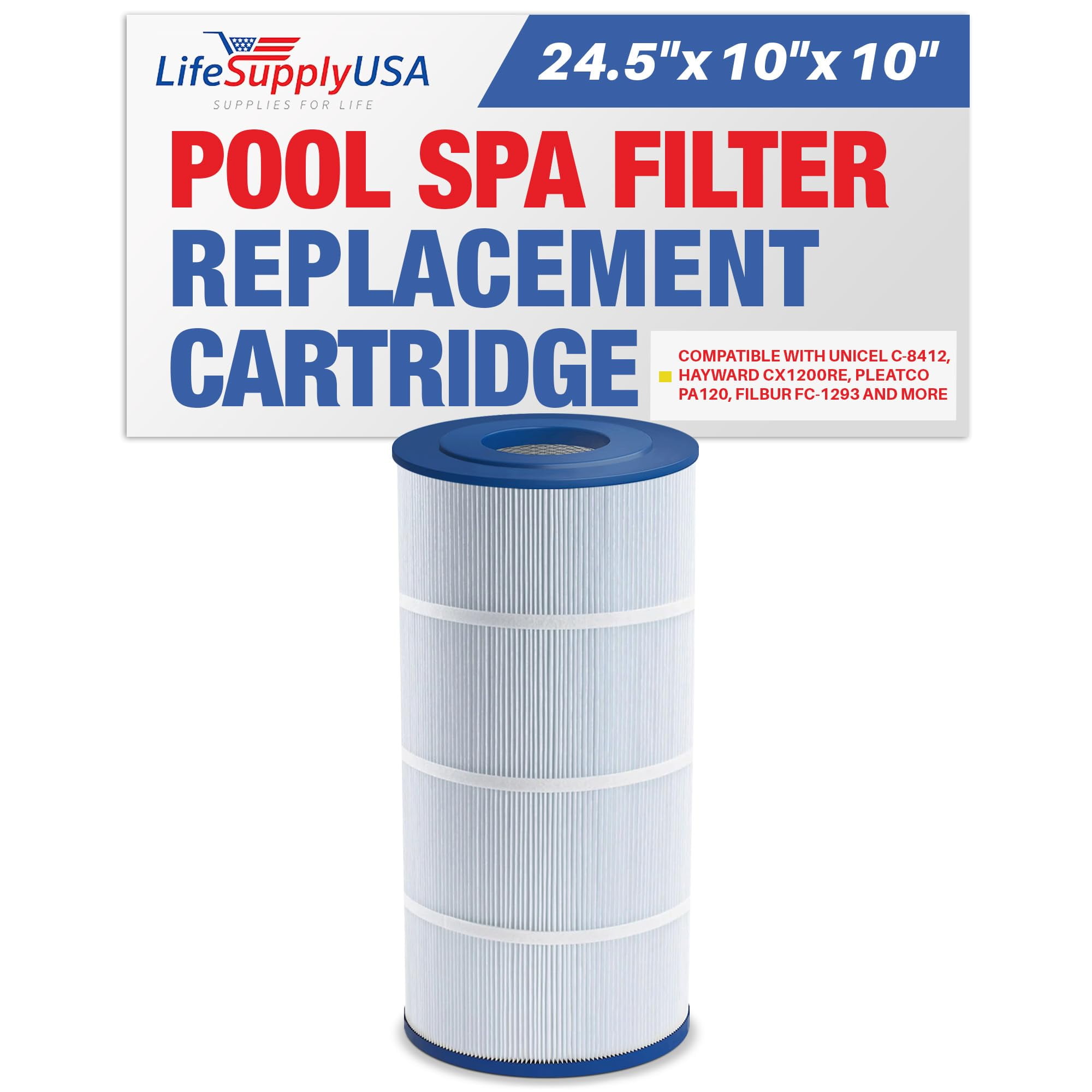 LifeSupplyUSA Pool Filter Cartridge for Hayward Star Clear Plus, Unicel ...