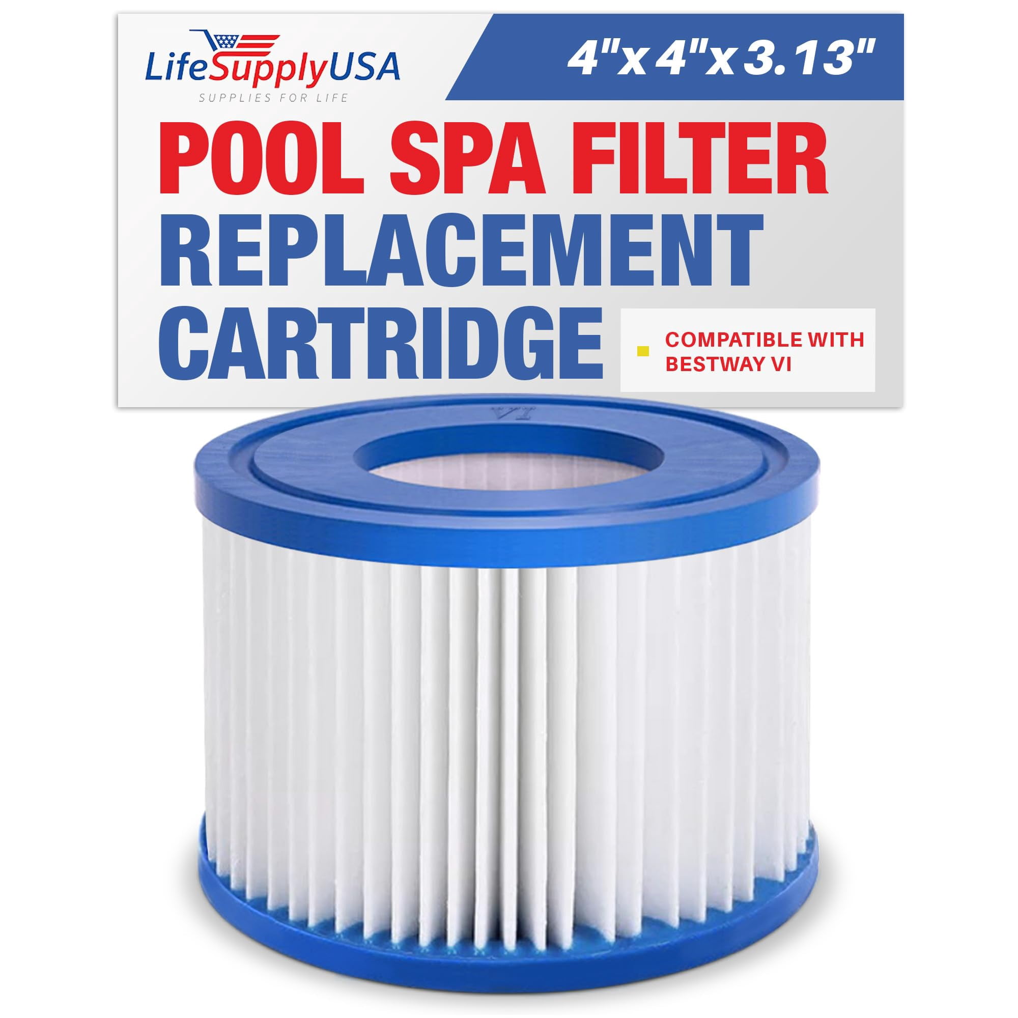 LifeSupplyUSA Pool Filter Cartridge for Above Ground Pools Replacement ...