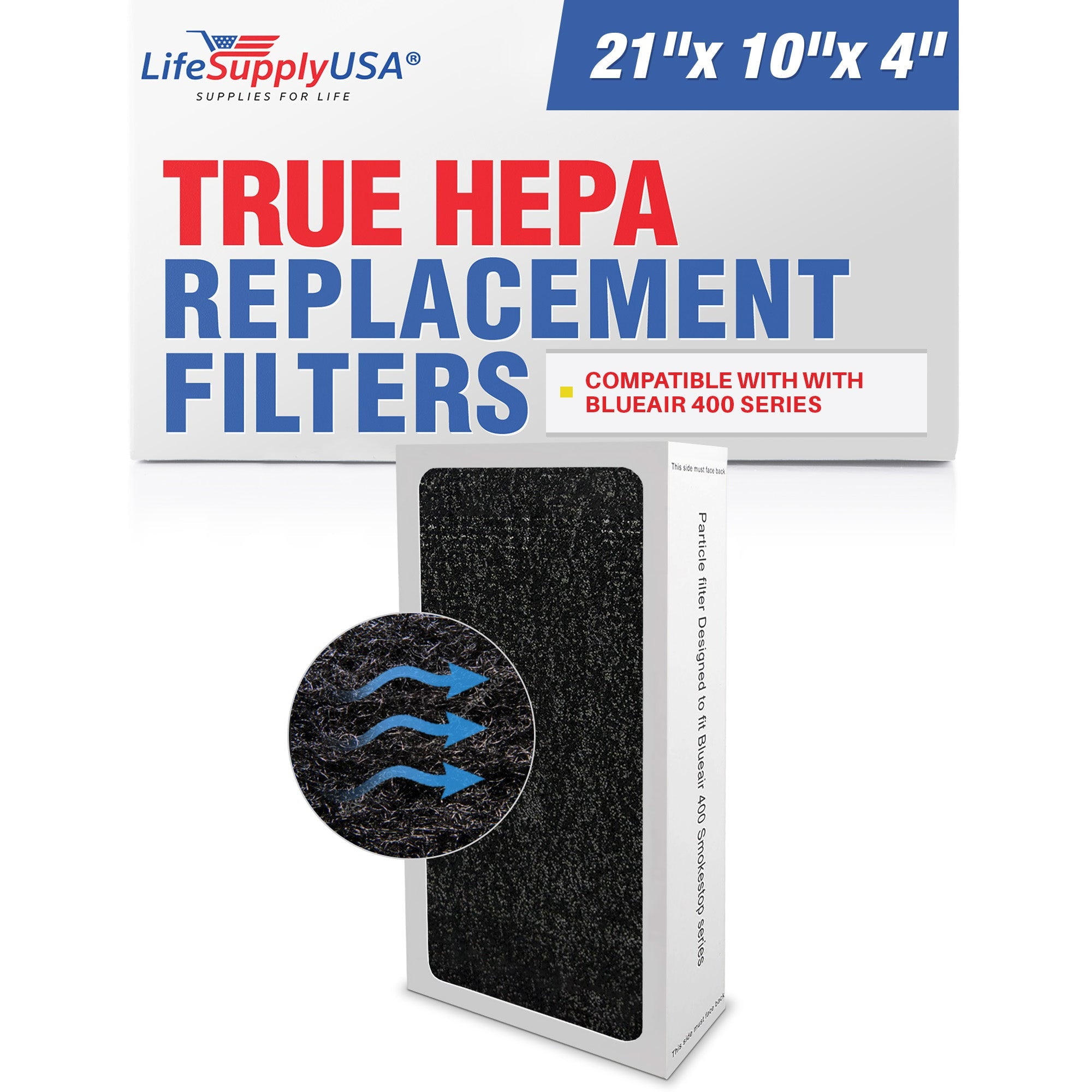 LifeSupplyUSA SmokeStop Carbon Particle Filter Replacement Compatible ...