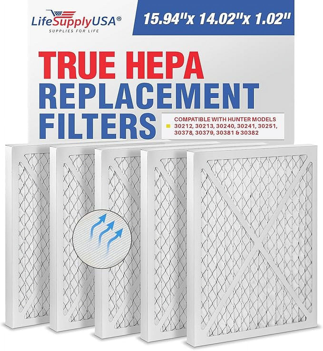 LifeSupplyUSA True HEPA Filter Replacement Compatible with Hunter 30212 ...