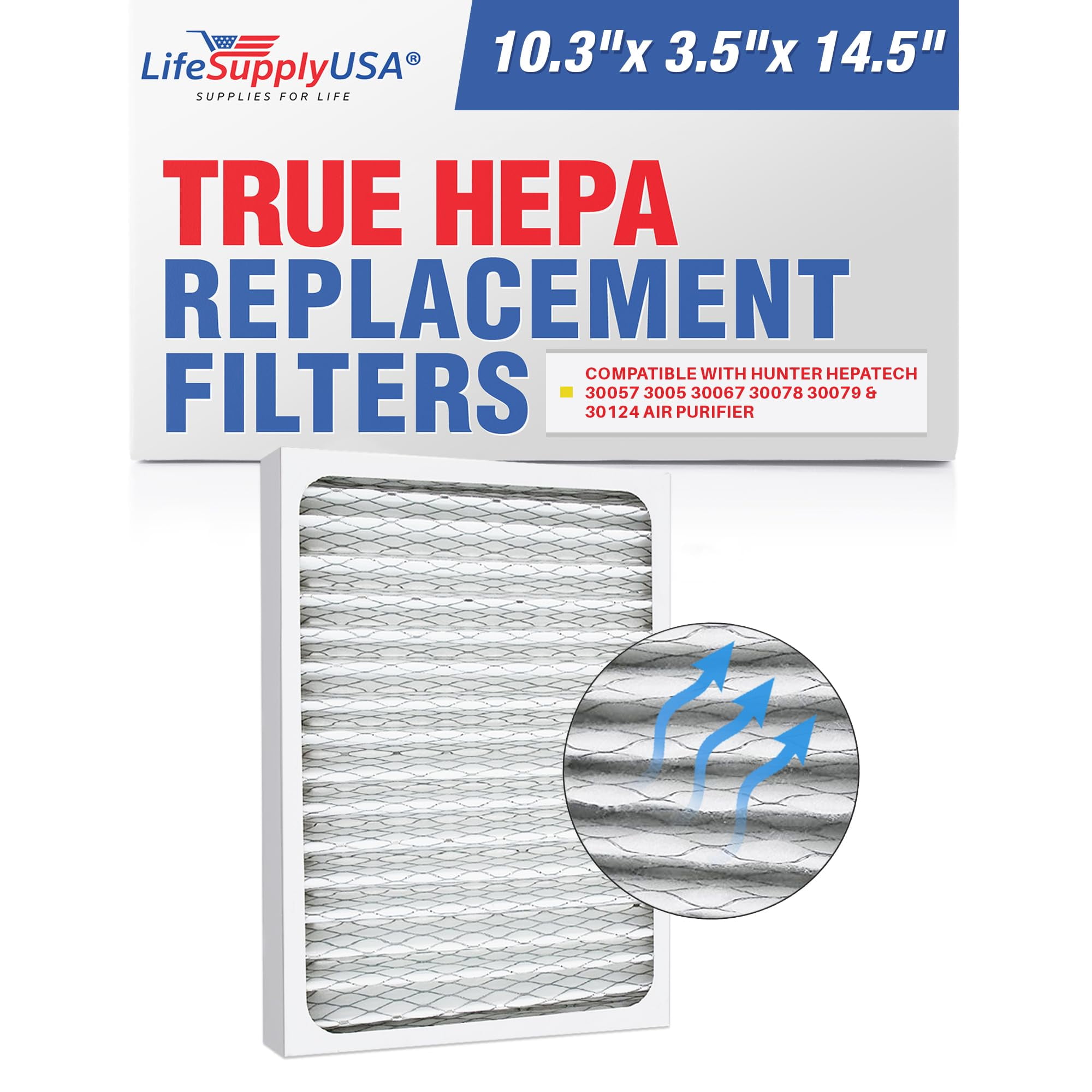 LifeSupplyUSA True HEPA Filter Replacement Compatible with Hunter ...