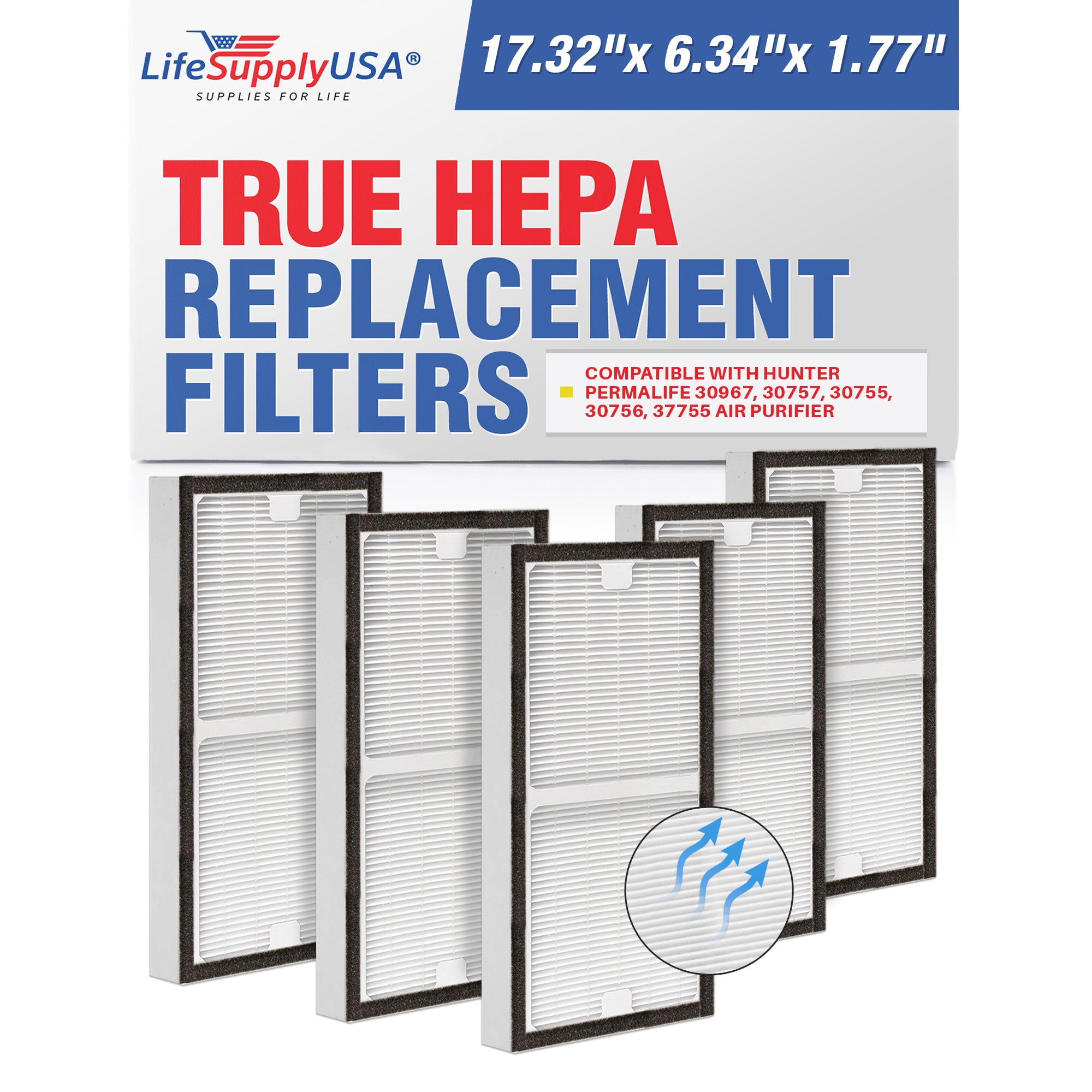 LifeSupplyUSA True HEPA Filter Replacement Compatible with Hunter ...