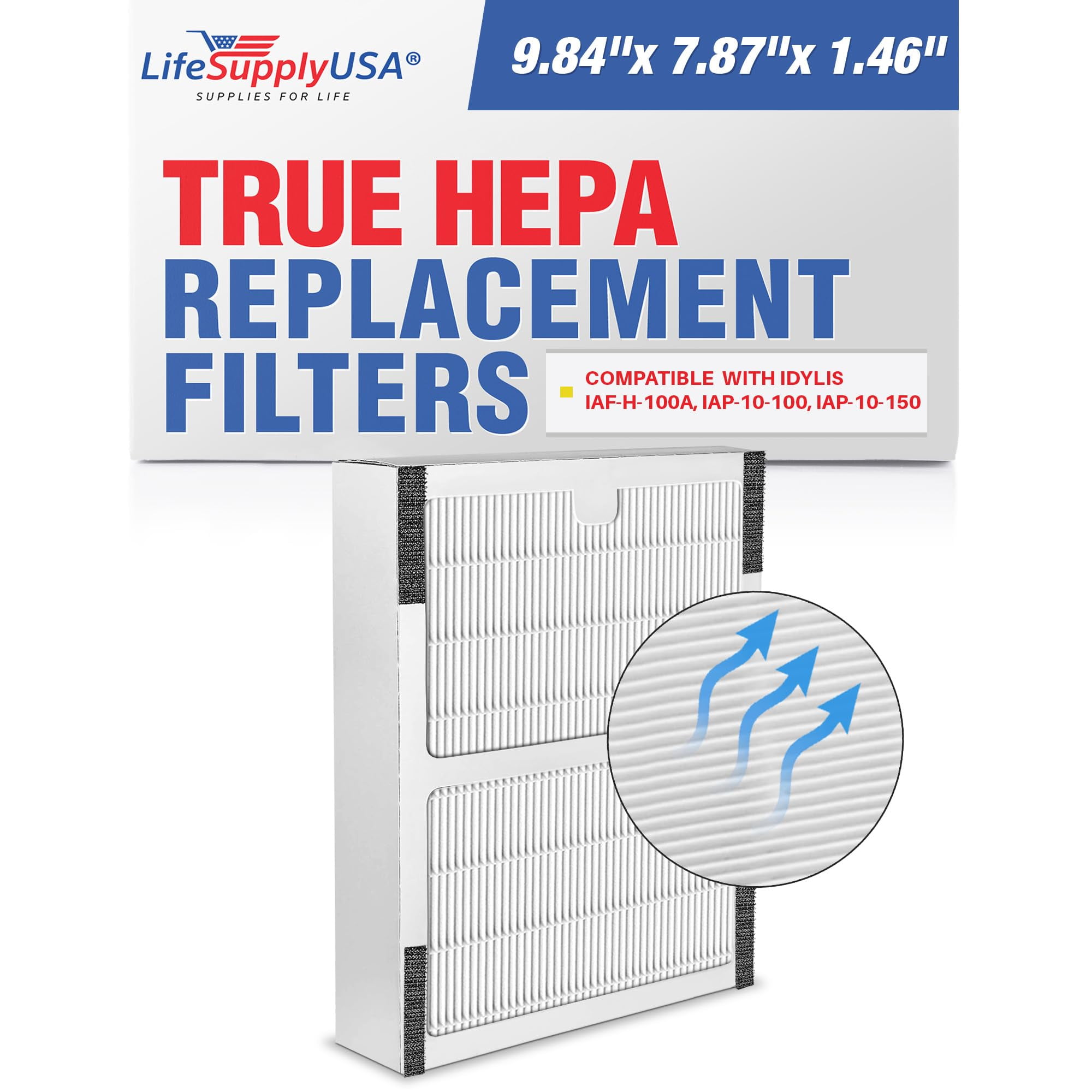 LifeSupplyUSA True HEPA Replacement Filter Compatible with Idylis IAF-H ...