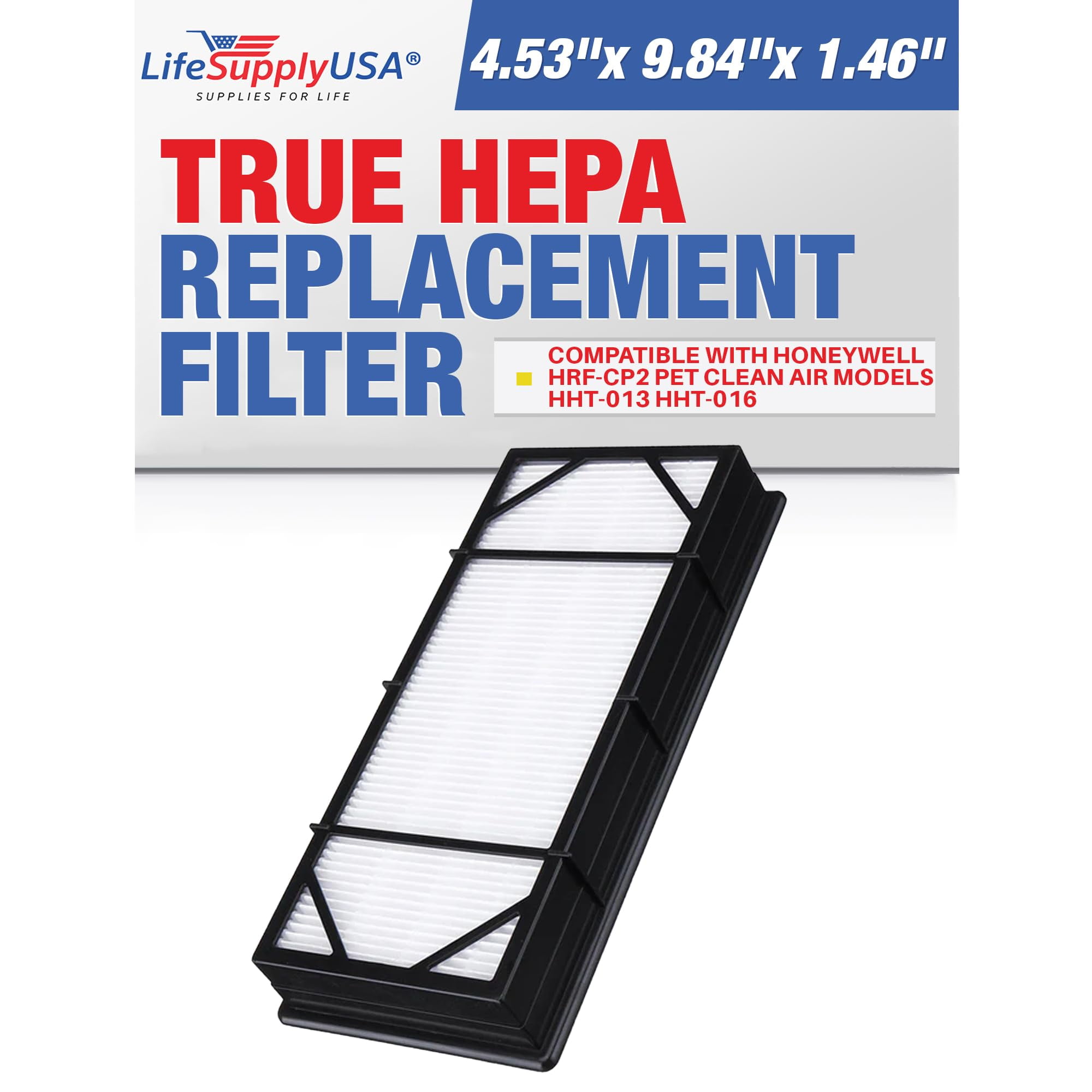 LifeSupplyUSA True HEPA Filter Replacement and 2 Odor Pre-Filters Compatible with Honeywell HRF ...