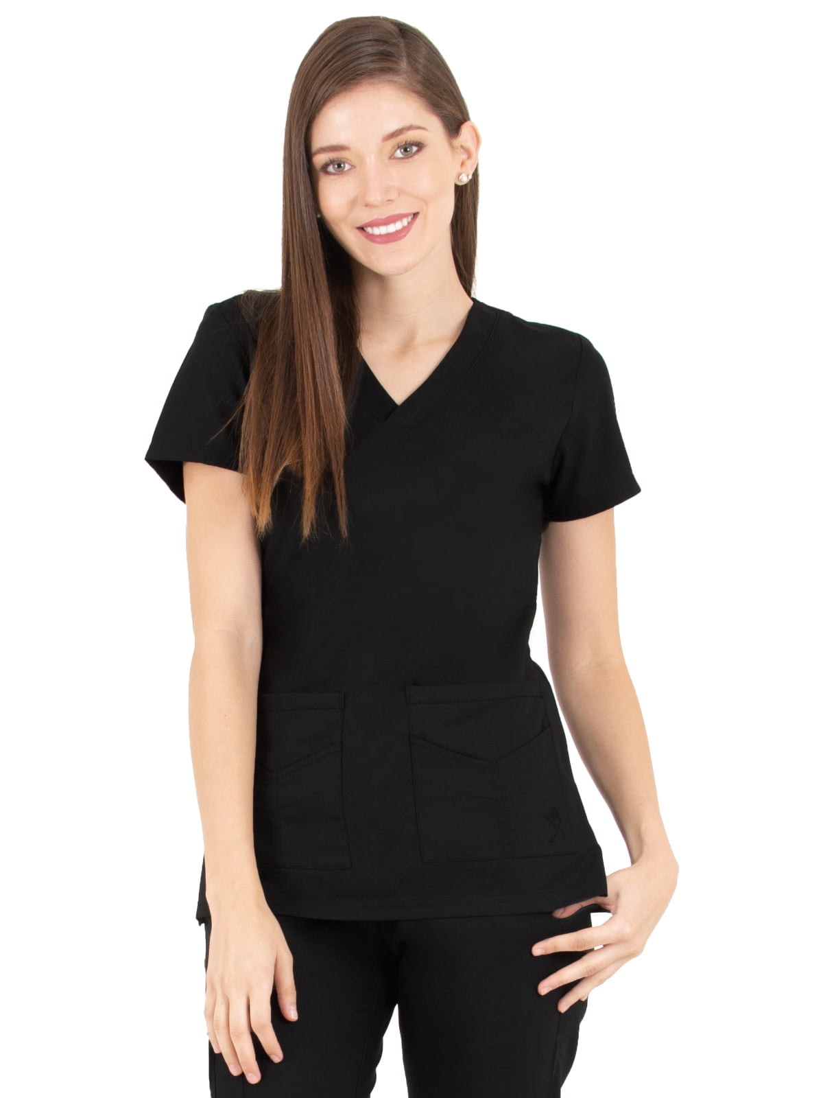 LifeThreads Ergo 2.0 Collection Women's Utility Ve-Neck Scrub Top Black ...